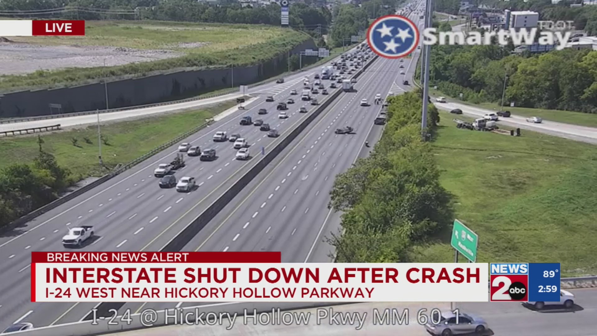 Interstate 24 shut down following crash – WKRN News 2