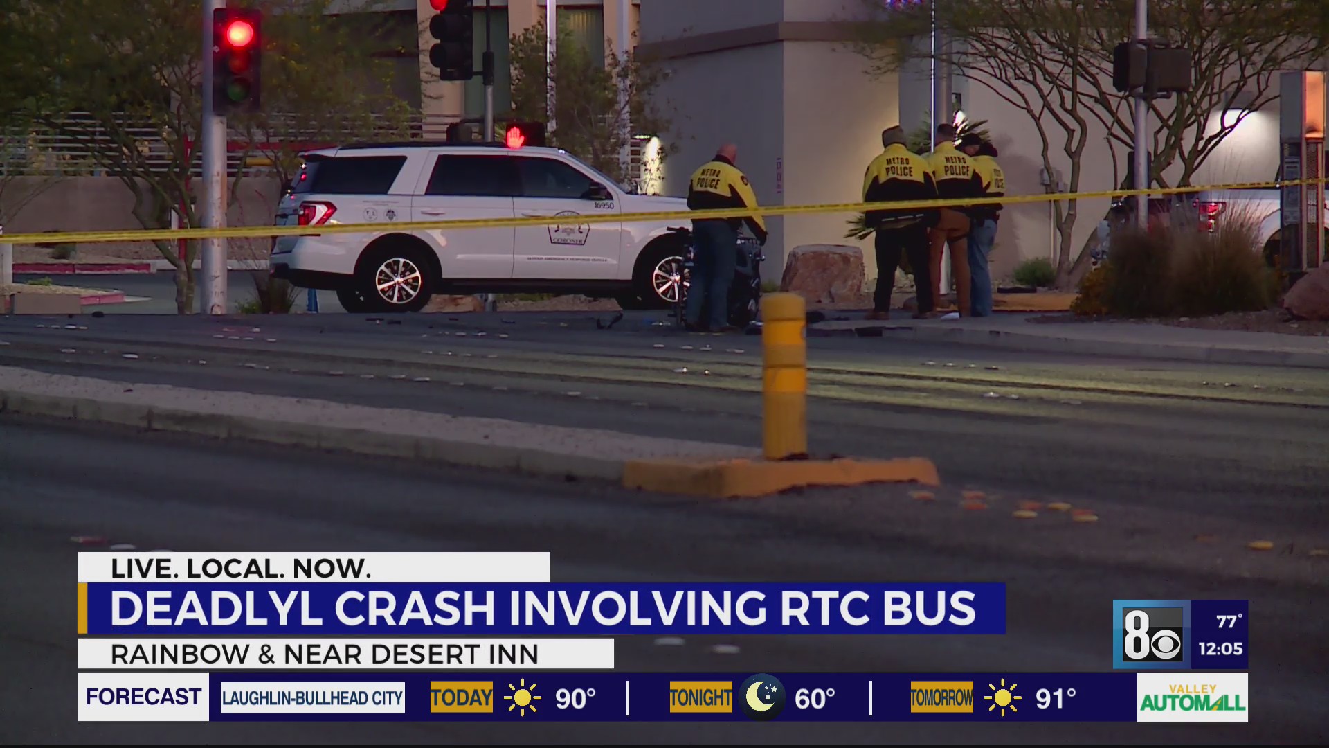 Fatal crash involving RTC bus and motorcycle near Spring Valley – KLAS