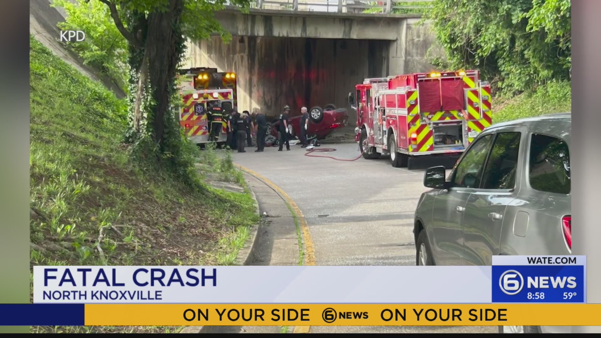Woman dead after car crashes into bridge support – WATE 6 On Your Side
