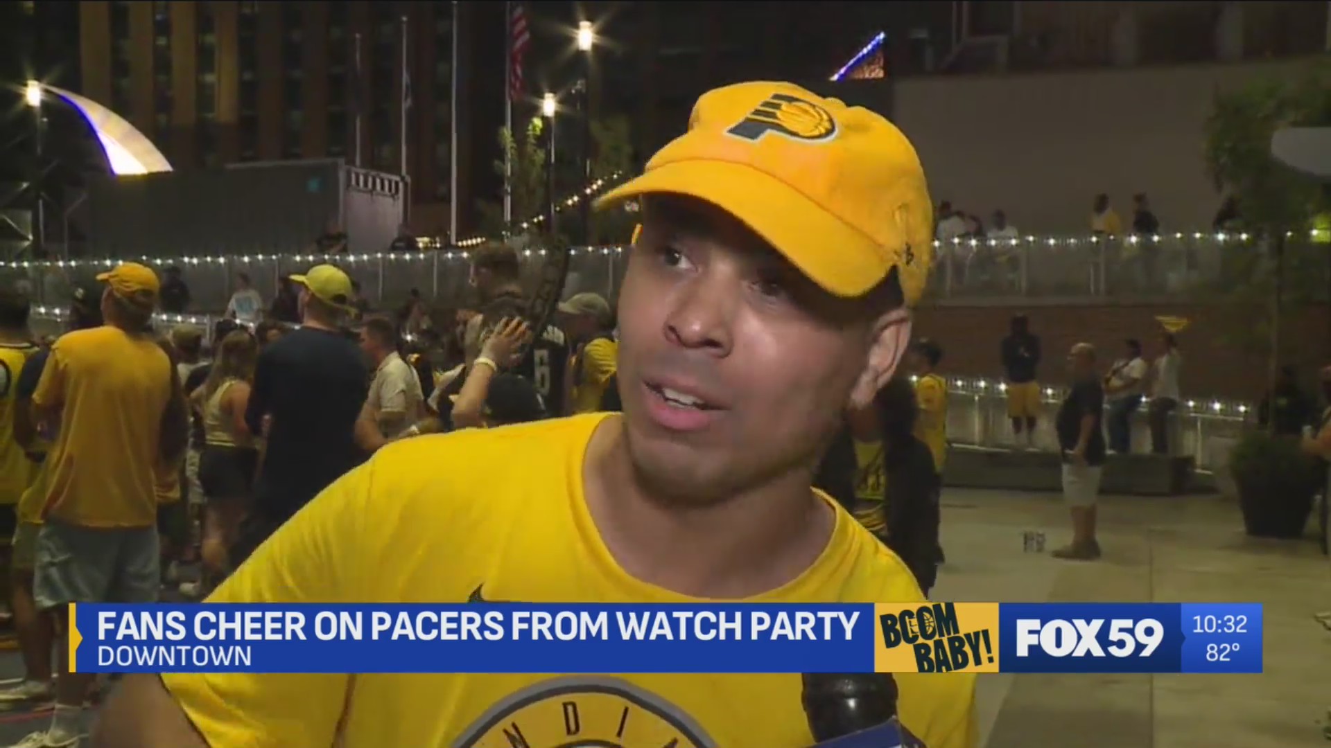 A fan at the Pacers watch party reacts to Game 6 – Fox 59