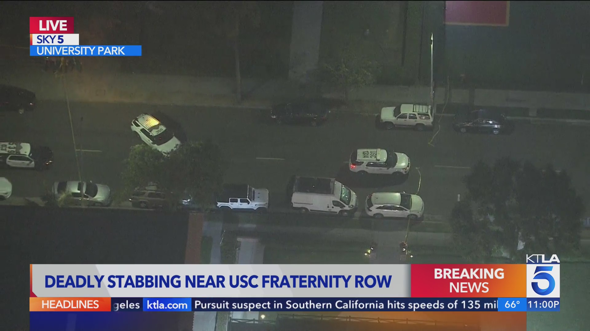 Deadly stabbing near USC fraternity row – KTLA