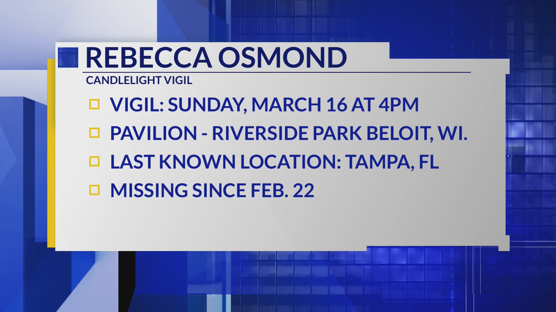 Candlelight Vigil to be held for missing Beloit woman – MyStateline ...