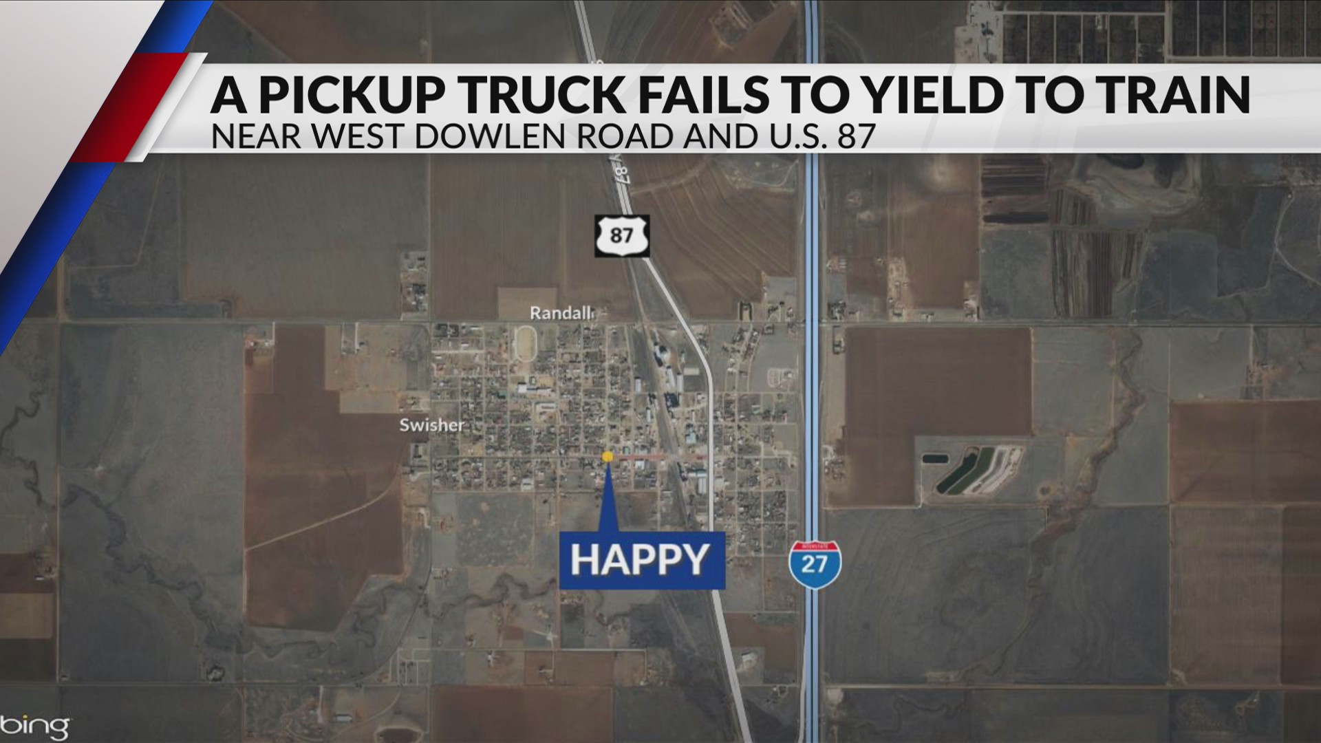 Texas DPS responding after train hits pickup truck near US 87, Jowell ...