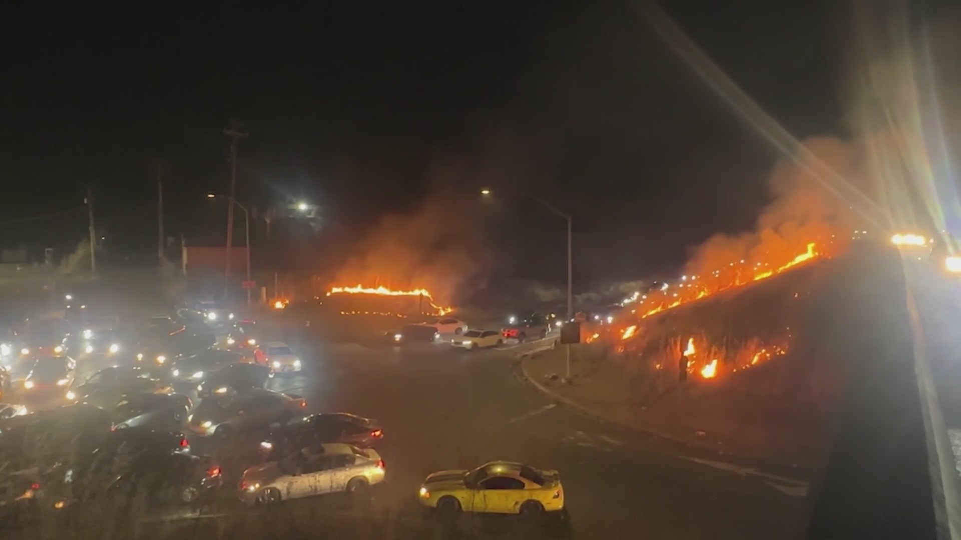 Brush fire starts during illegal sideshow in Rodeo – KRON4