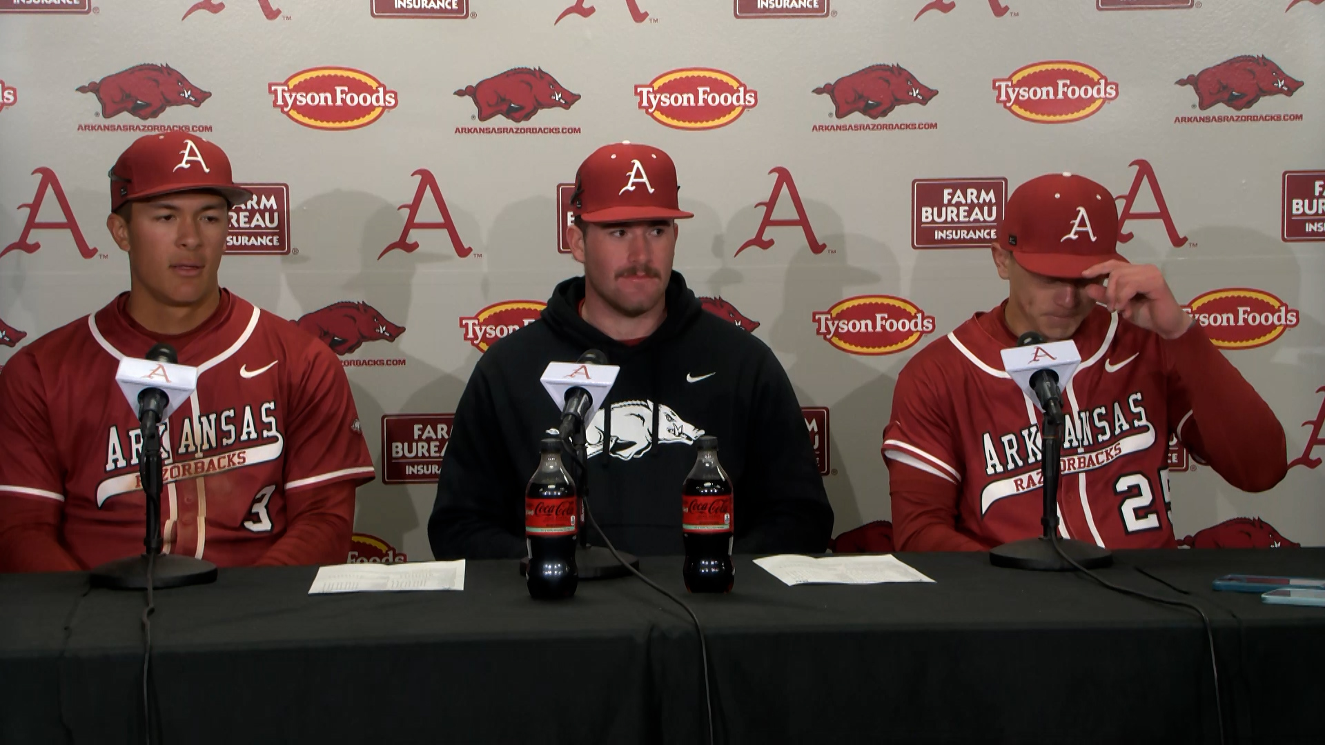 Nolan Souza, Colin Fisher, and Kuhio Aloy speak to media after midweek sweep against ULM – KNWA ...