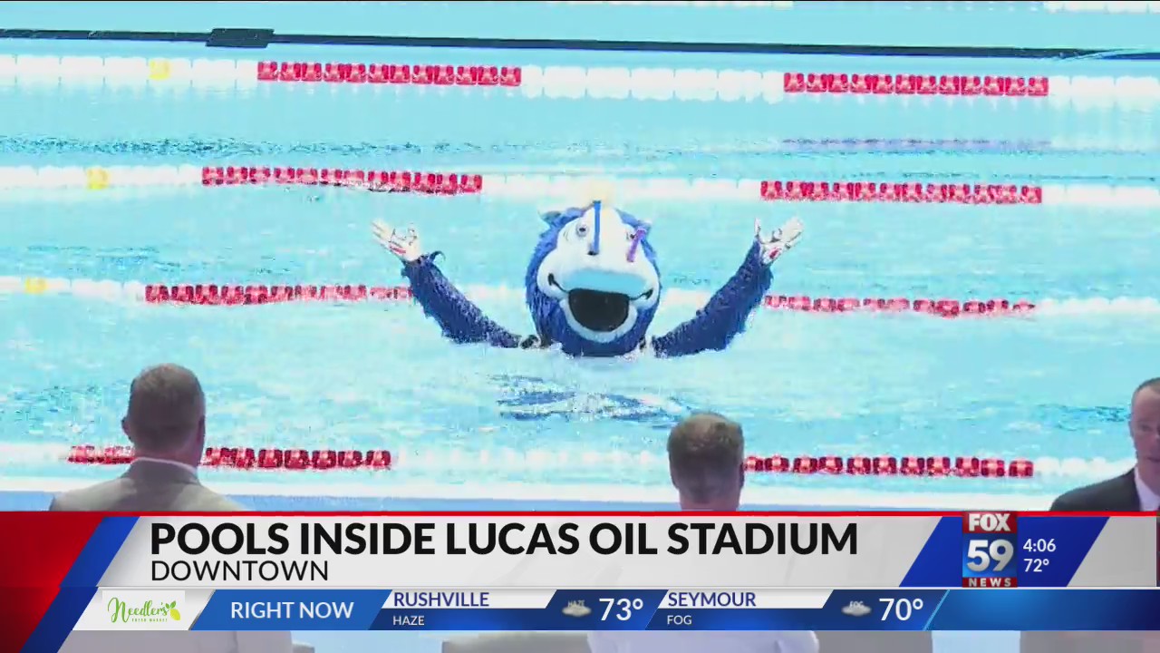 Pools installed inside Lucas Oil Stadium for US Olympic Trials – Fox 59