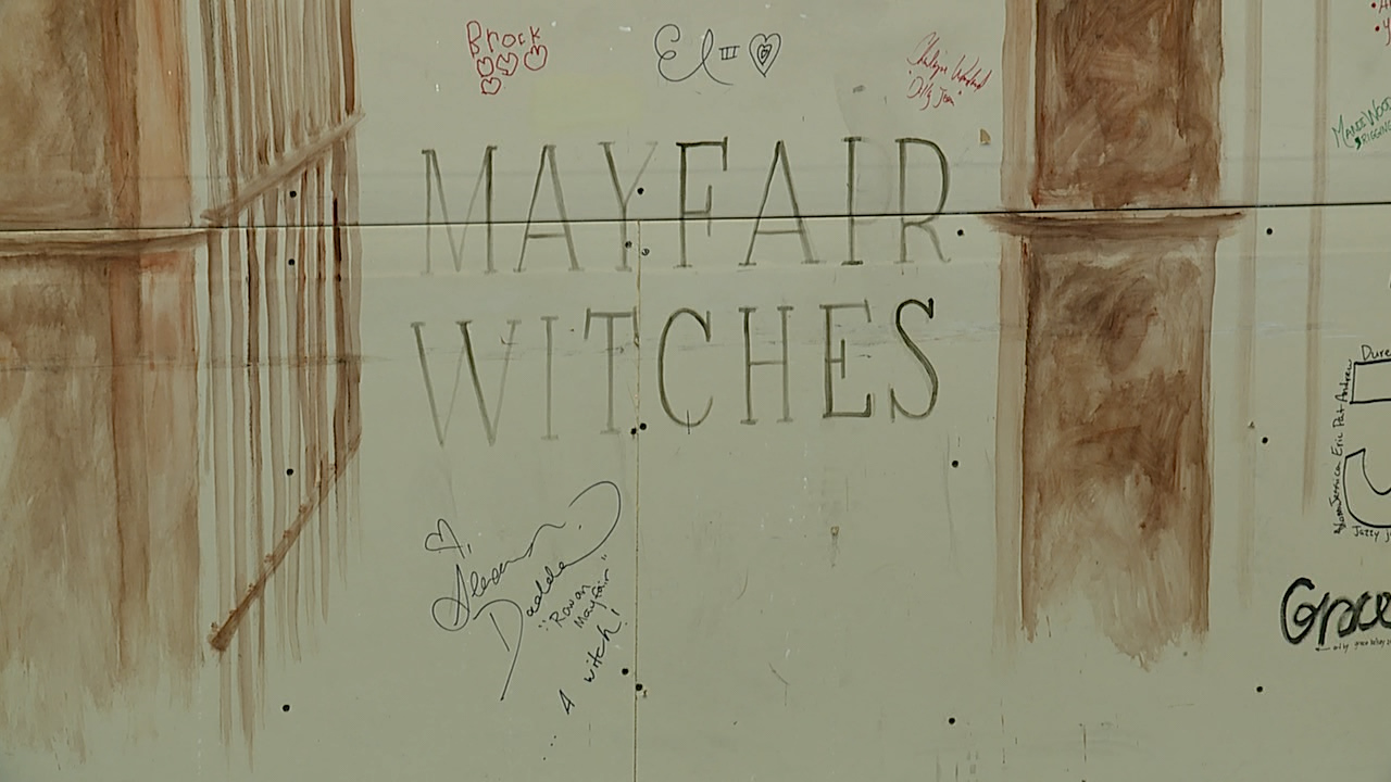 ‘Mayfair Witches’ wall at The Ranch film studios in Louisiana – WGNO