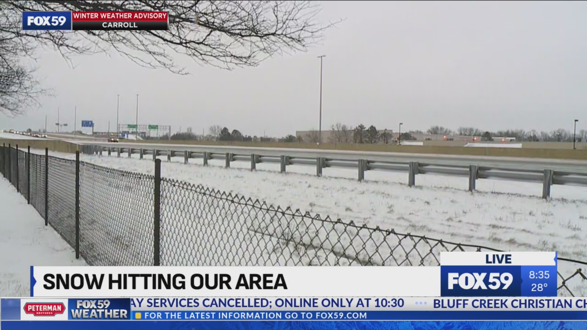 Indy hit with snow as much of the state faces winter weather advisory ...