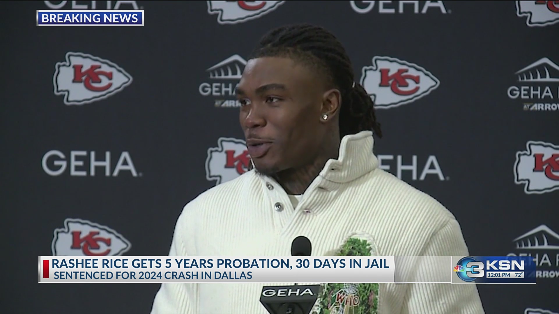 Chiefs WR Rashee Rice sentenced in high-speed crash – KSN-TV