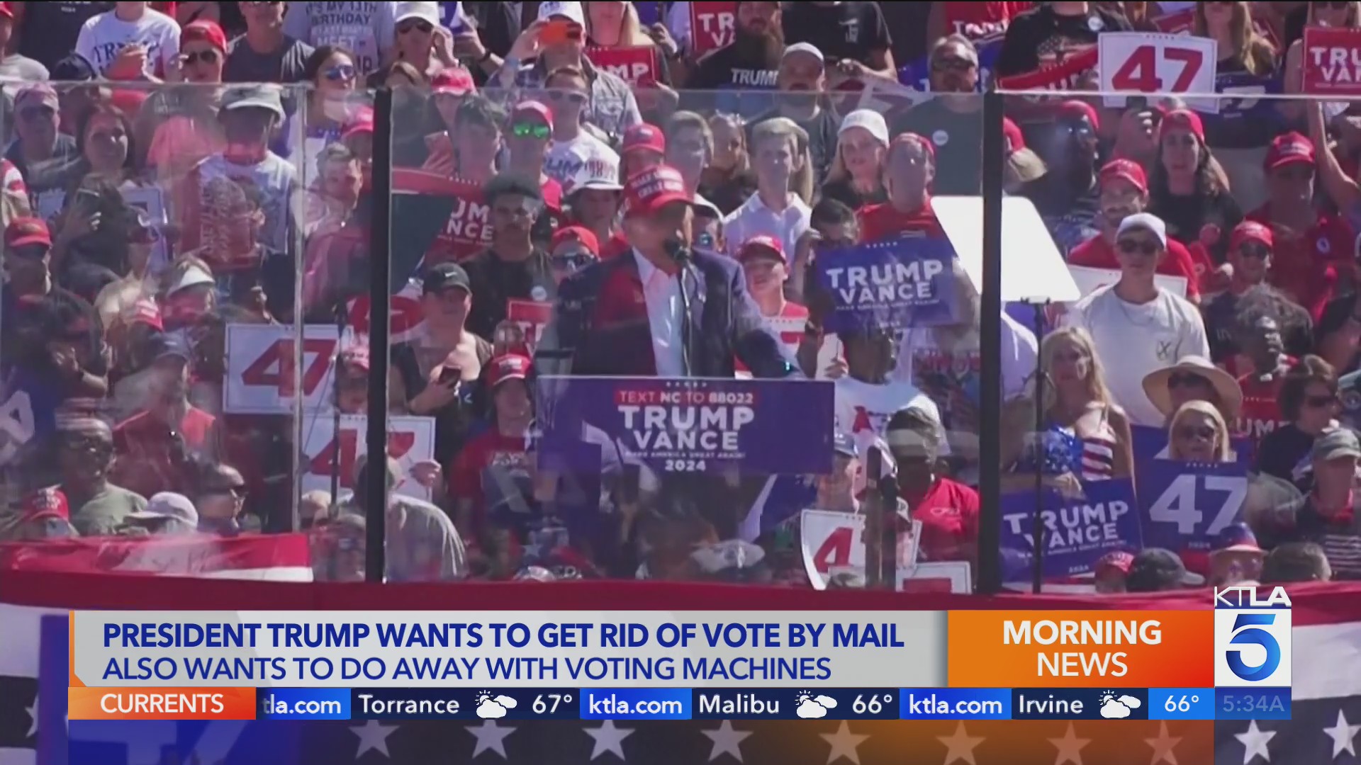 Trump targets mail-in ballots, voting machines – KTLA
