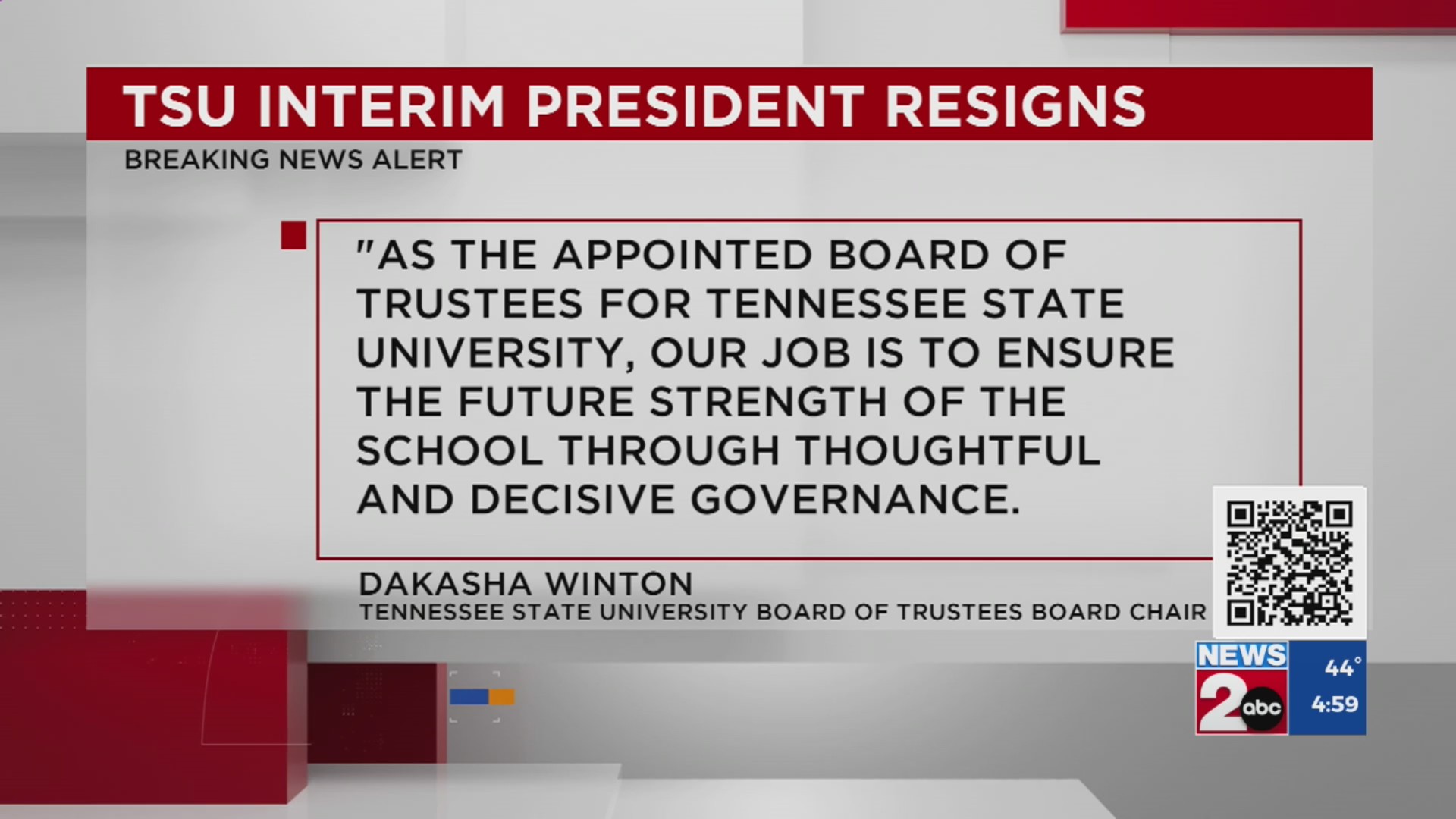 TSU interim president resigns – WKRN News 2