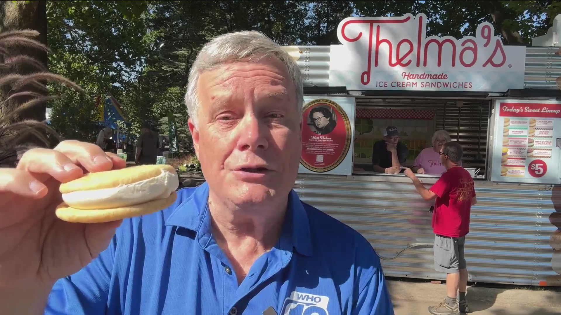 Roger Riley checks a local Ice Cream served up at the Iowa State Fair ...