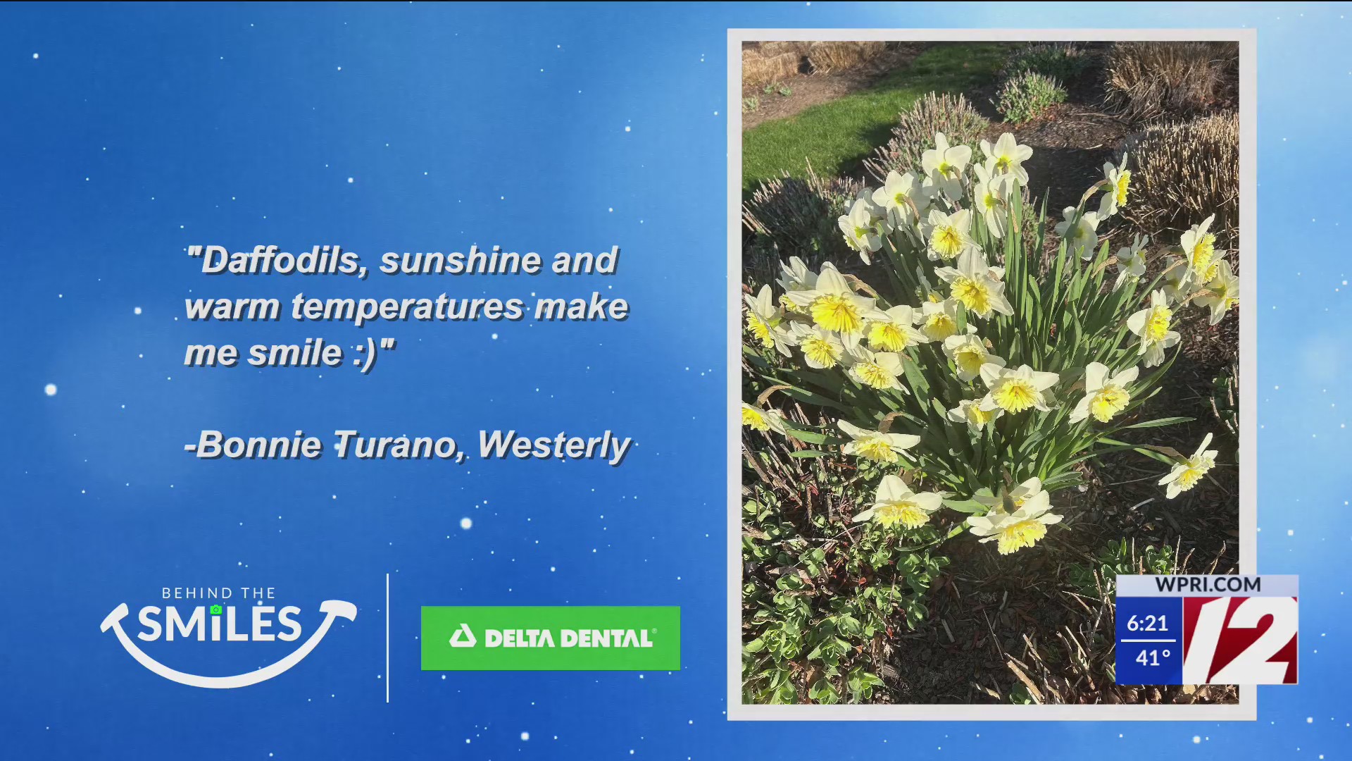 Behind the Smiles Photo for April 21, 2025 from Bonnie Turano of ...