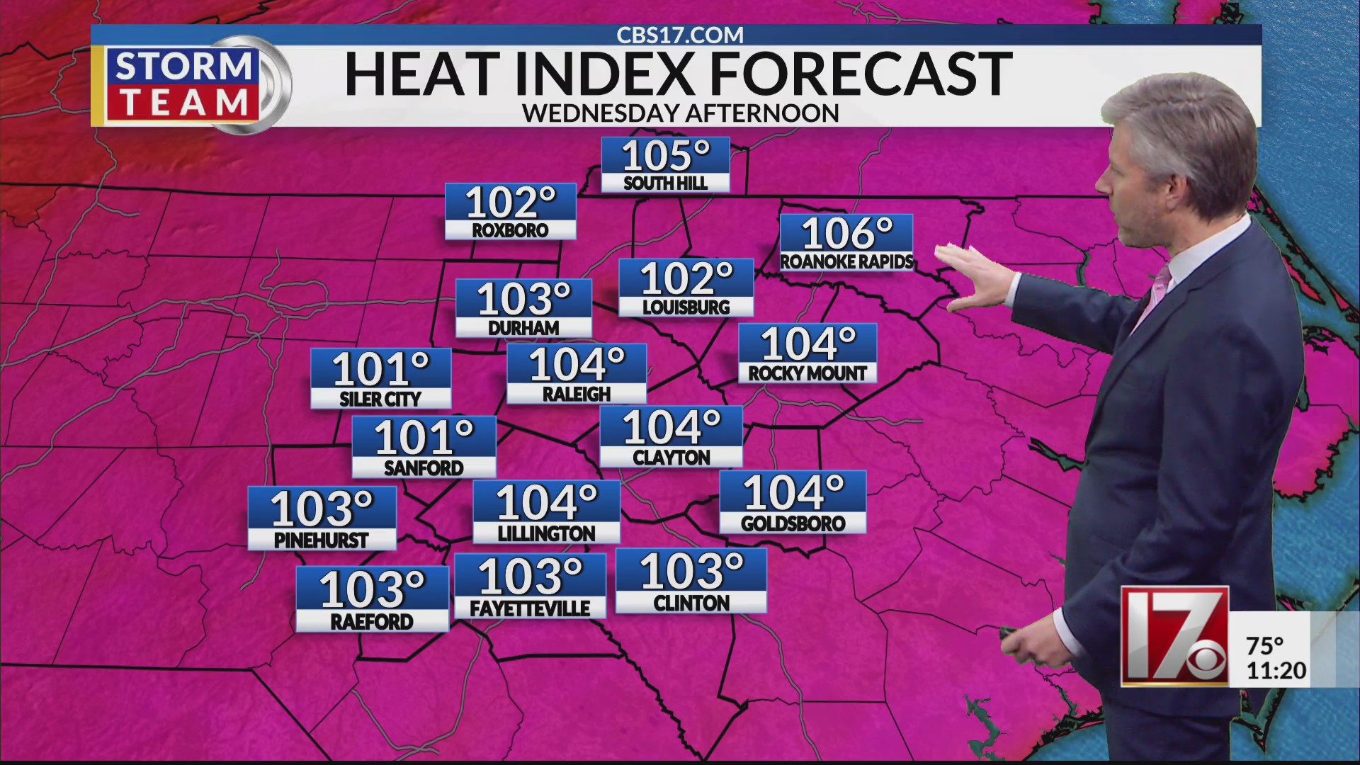Wes Hohenstein’s Wednesday weather forecast – CBS17.com