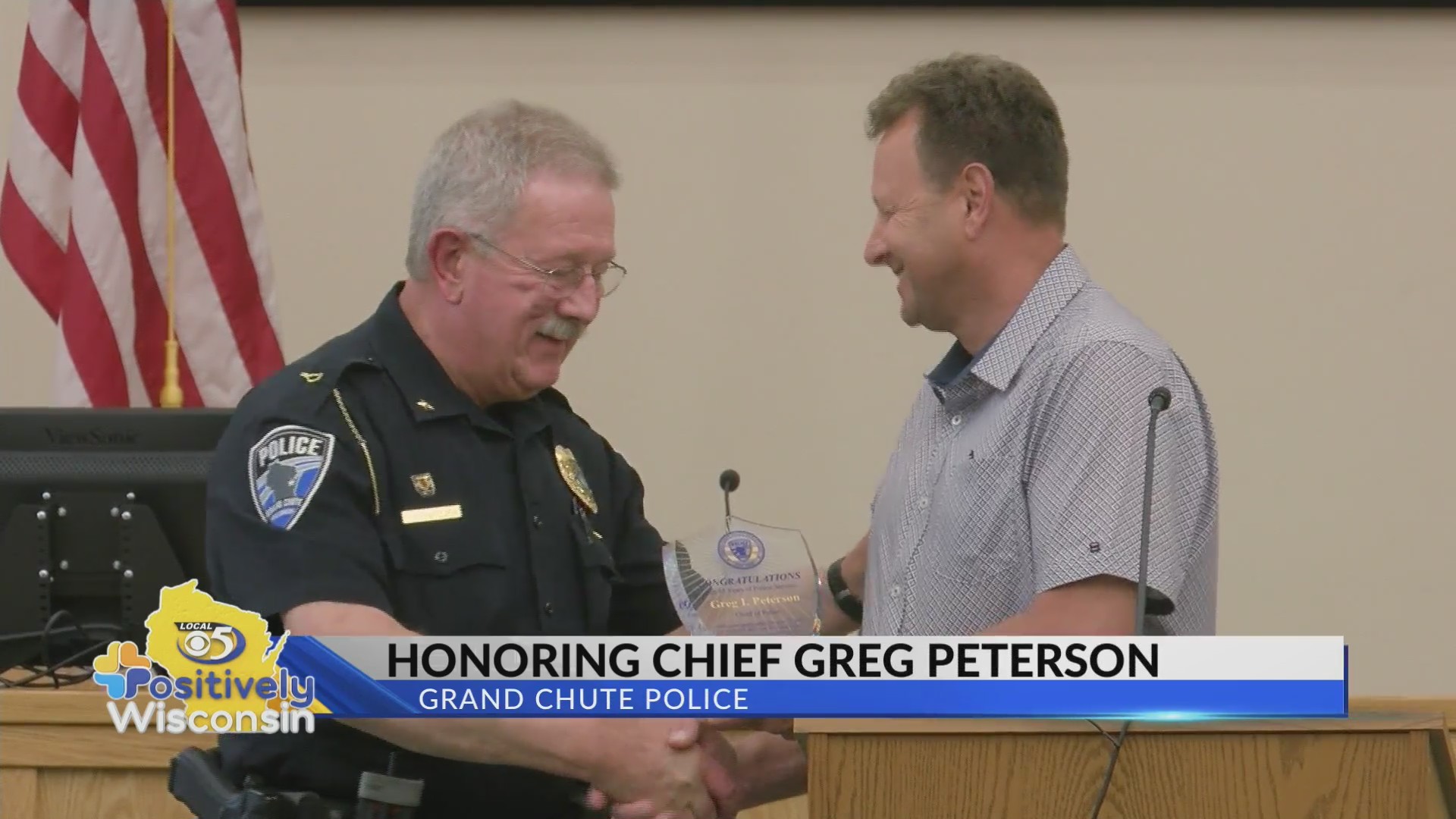 Grand Chute community thanks Chief Peterson for 45 years of service ...