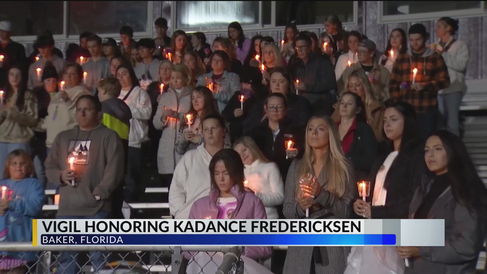 Community gathers to honor Kadance Fredericksen at candlelight vigil in ...