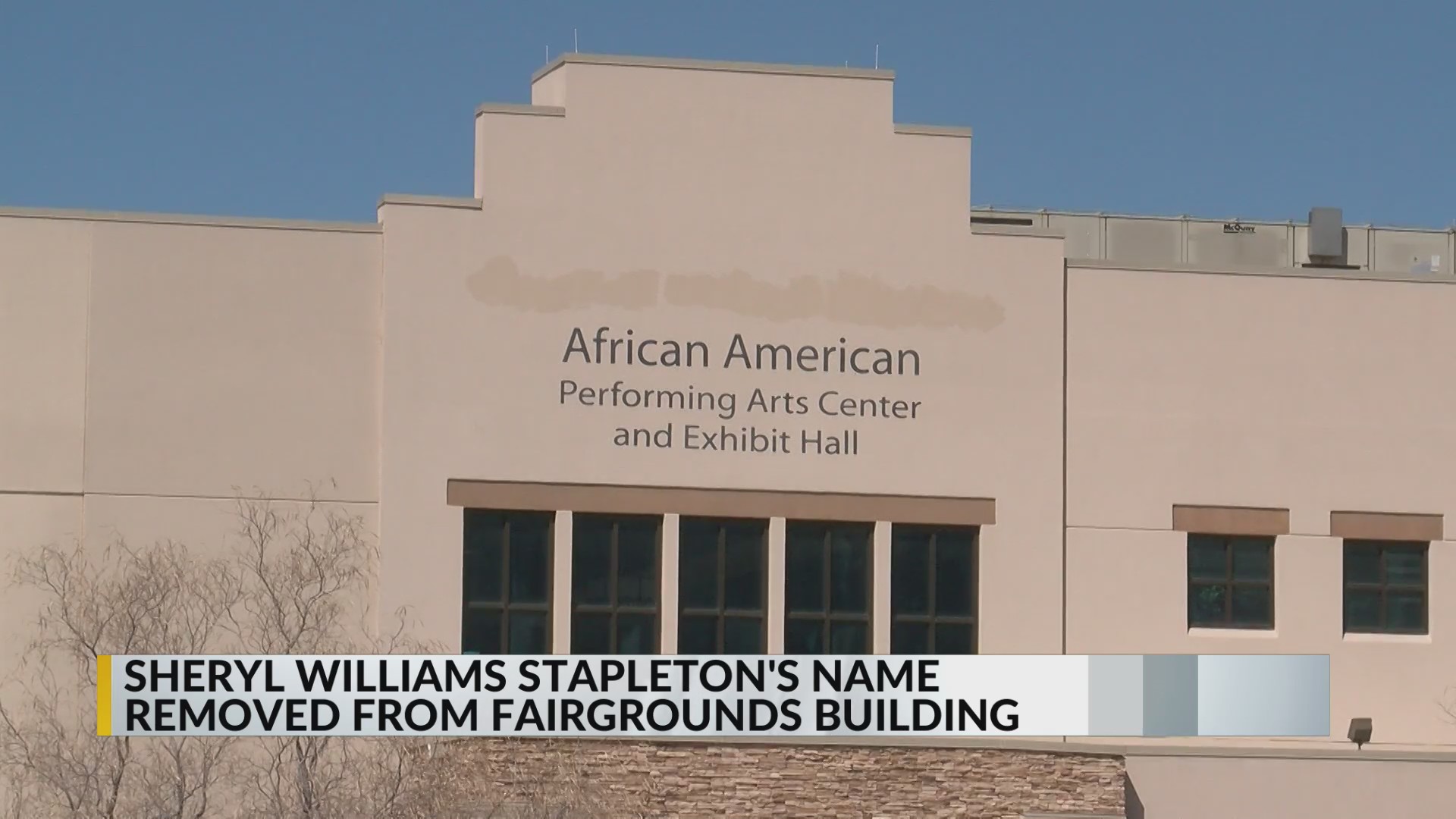 Sheryl Williams Stapleton’s name removed from performing arts center ...