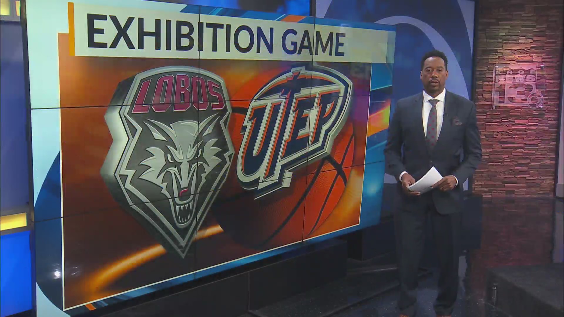 UNM Lobos and UTEP Miners play a tight exhibition basketball game ...