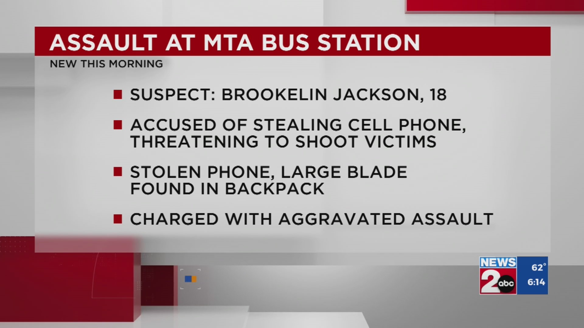 Assault at MTA bus station – WKRN News 2