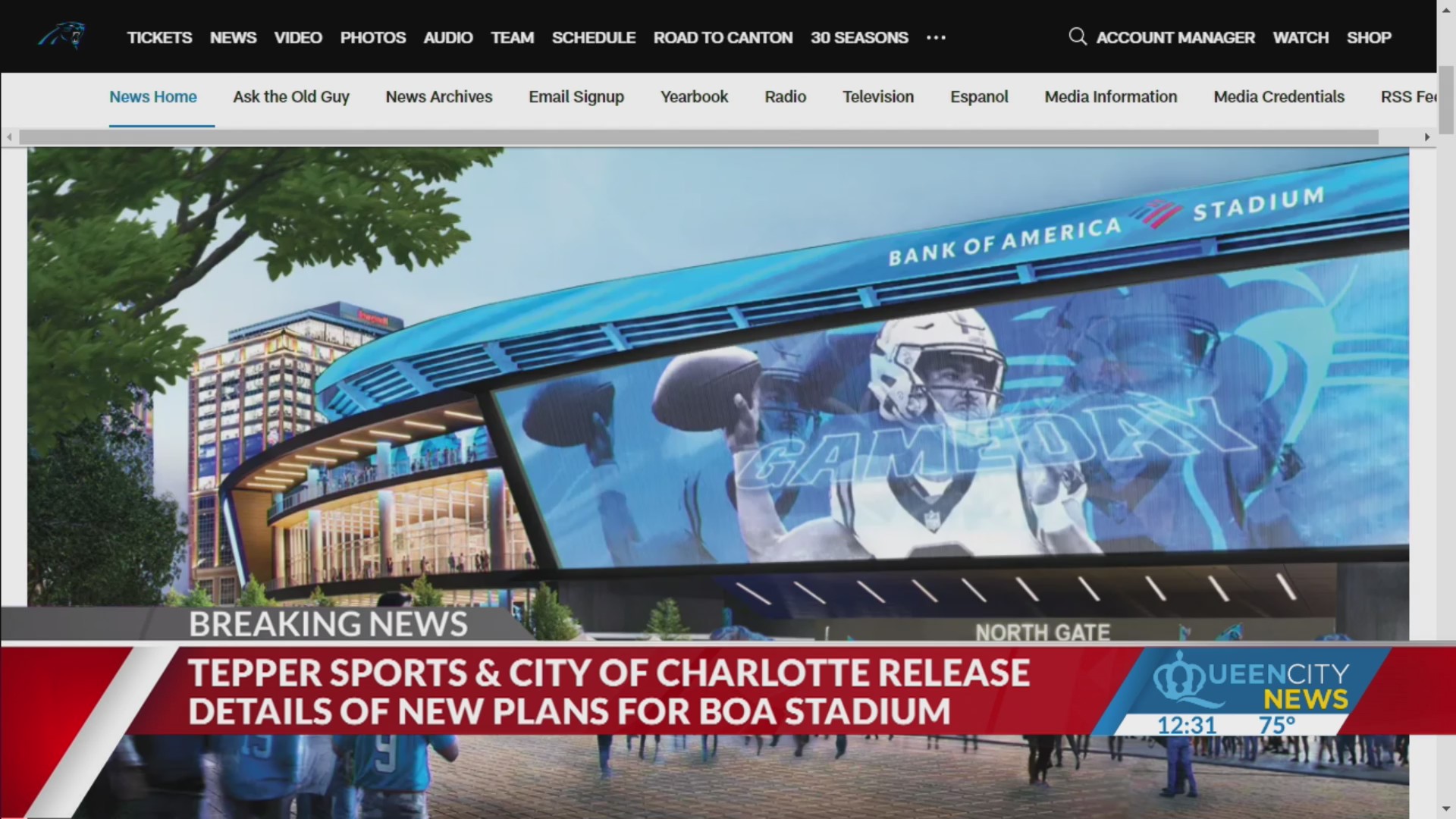 Panthers release plans for BofA Stadium upgrades – WSPA 7NEWS