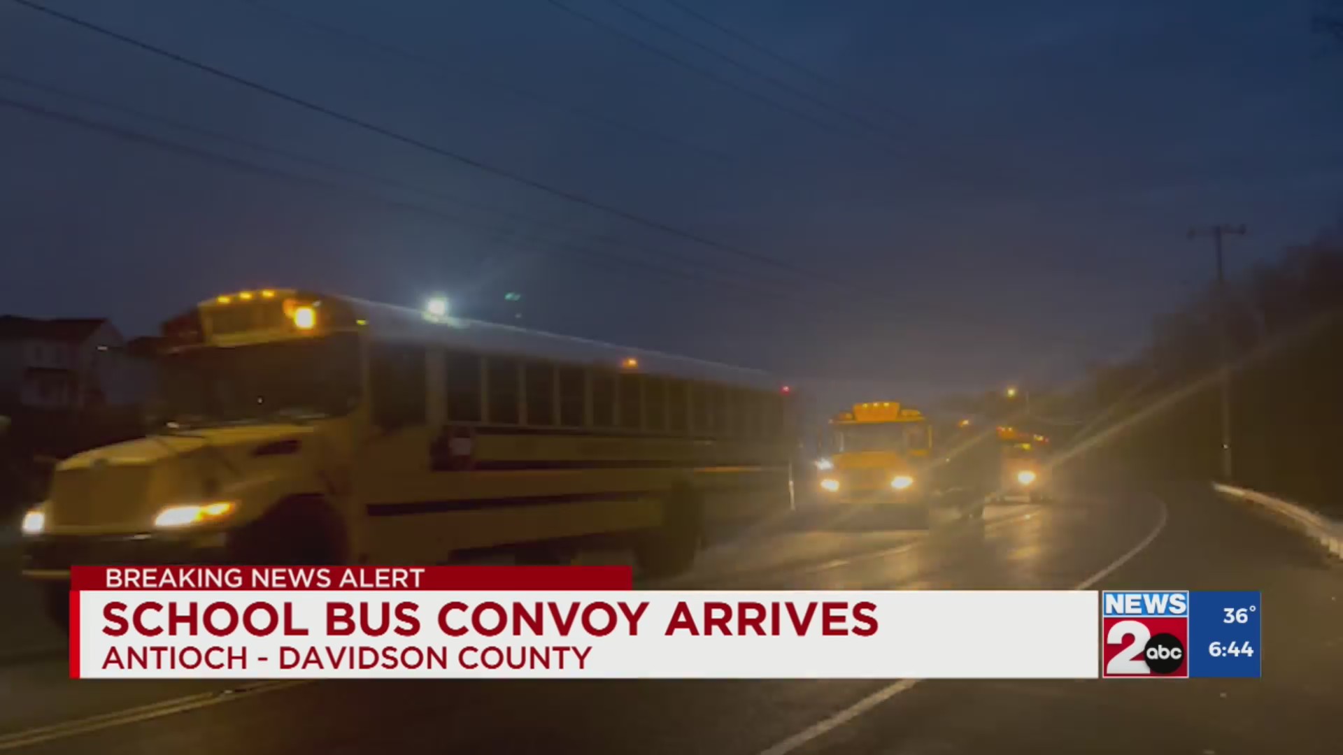 School bus convoy arrives at Antioch High School – WKRN News 2