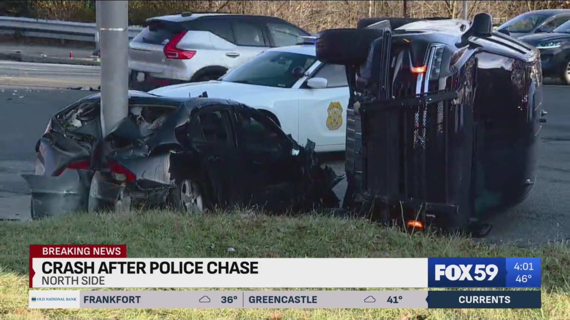 Police chase ends in crash at 30th and Fall Creek Parkway – Fox 59