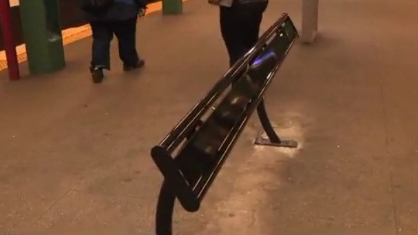 MTA installs metal leaning bars, replacing benches at some subway ...