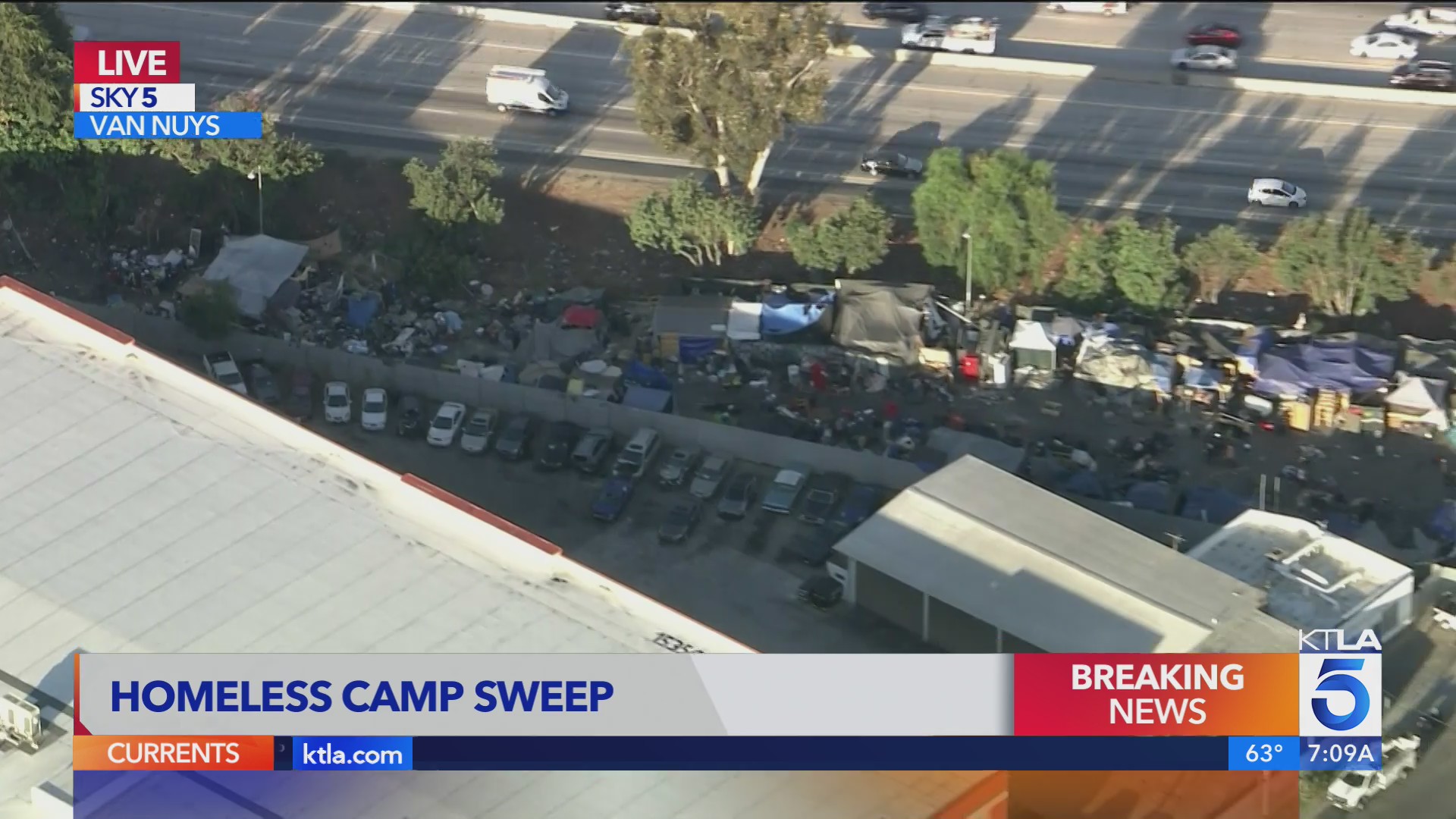 Homeless encampment sweep – KTLA