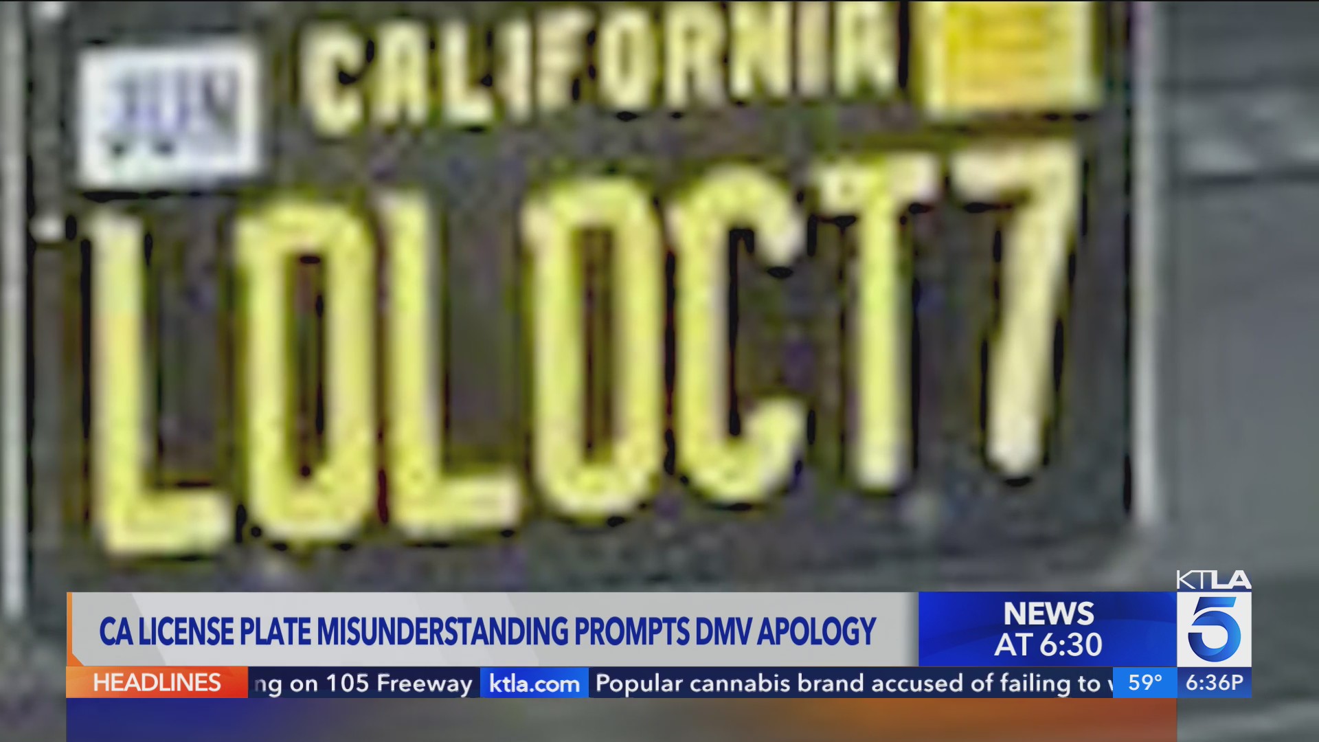 California license plate misunderstanding prompts controversy – KTLA