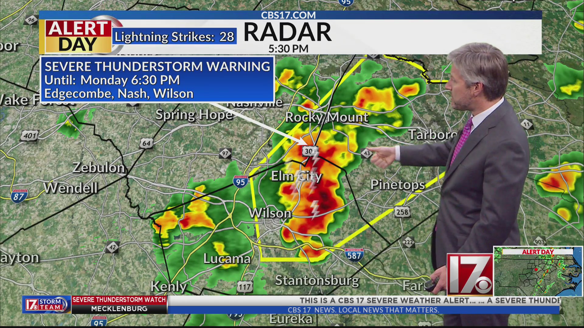 Severe thunderstorm warnings continue in central NC – CBS17.com