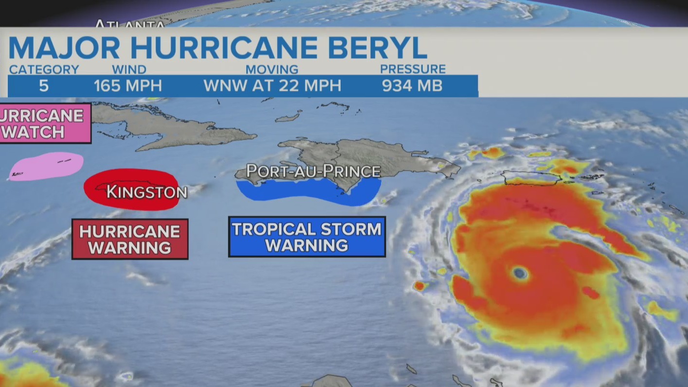 Hurricane Beryl barrels toward Jamaica as Category 5 storm | Morning in ...