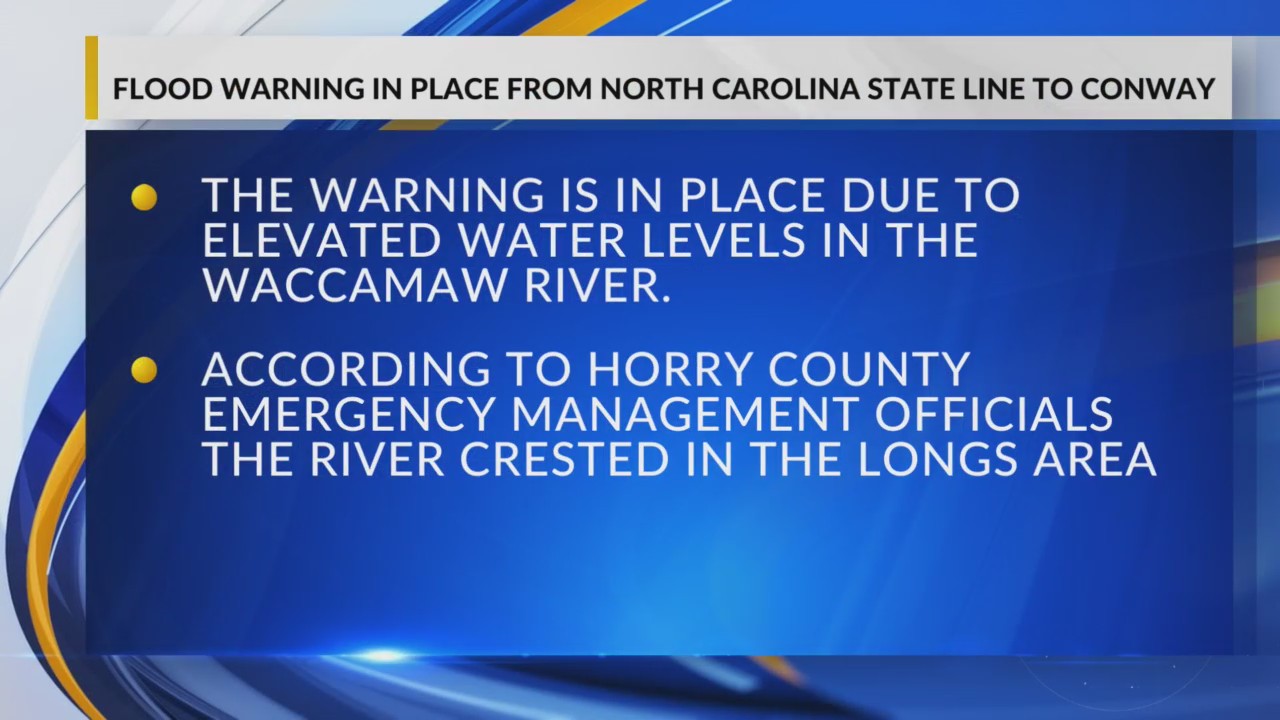 Flood warning in place from North Carolina state line to Conway as ...
