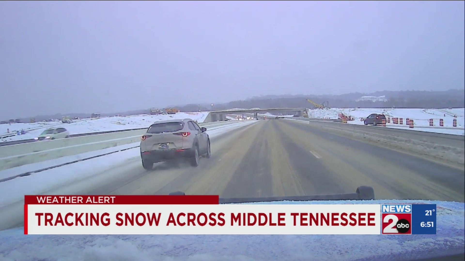 Live look at road conditions on Interstate 40 in Nashville – WKRN News 2