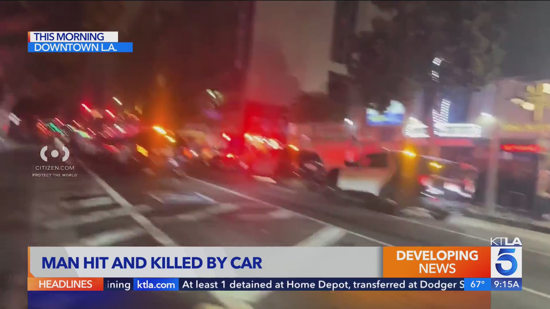Man dies after being pinned under car in downtown L.A., driver in ...