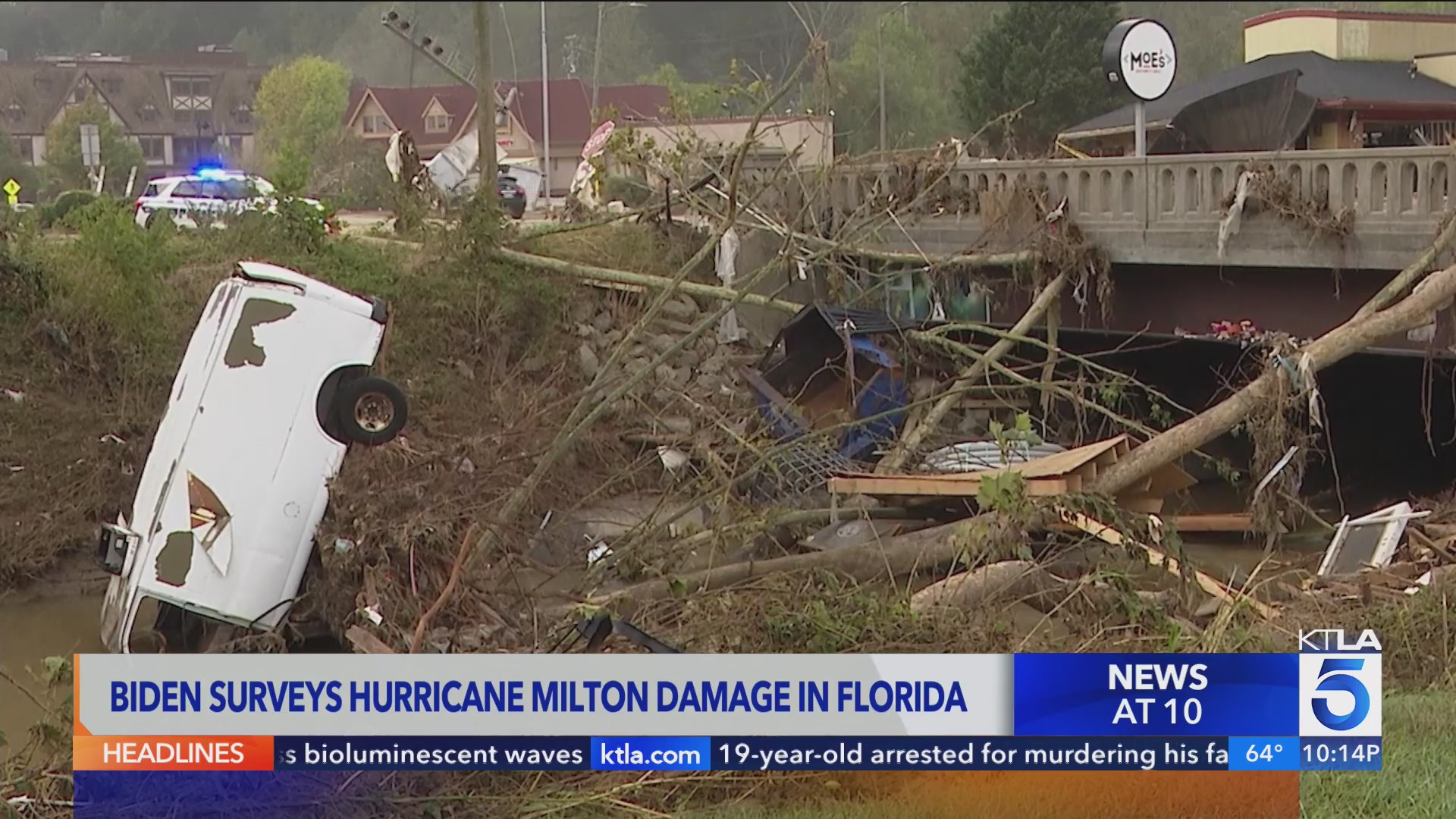 Biden surveys Hurricane Milton damage in Florida – KTLA