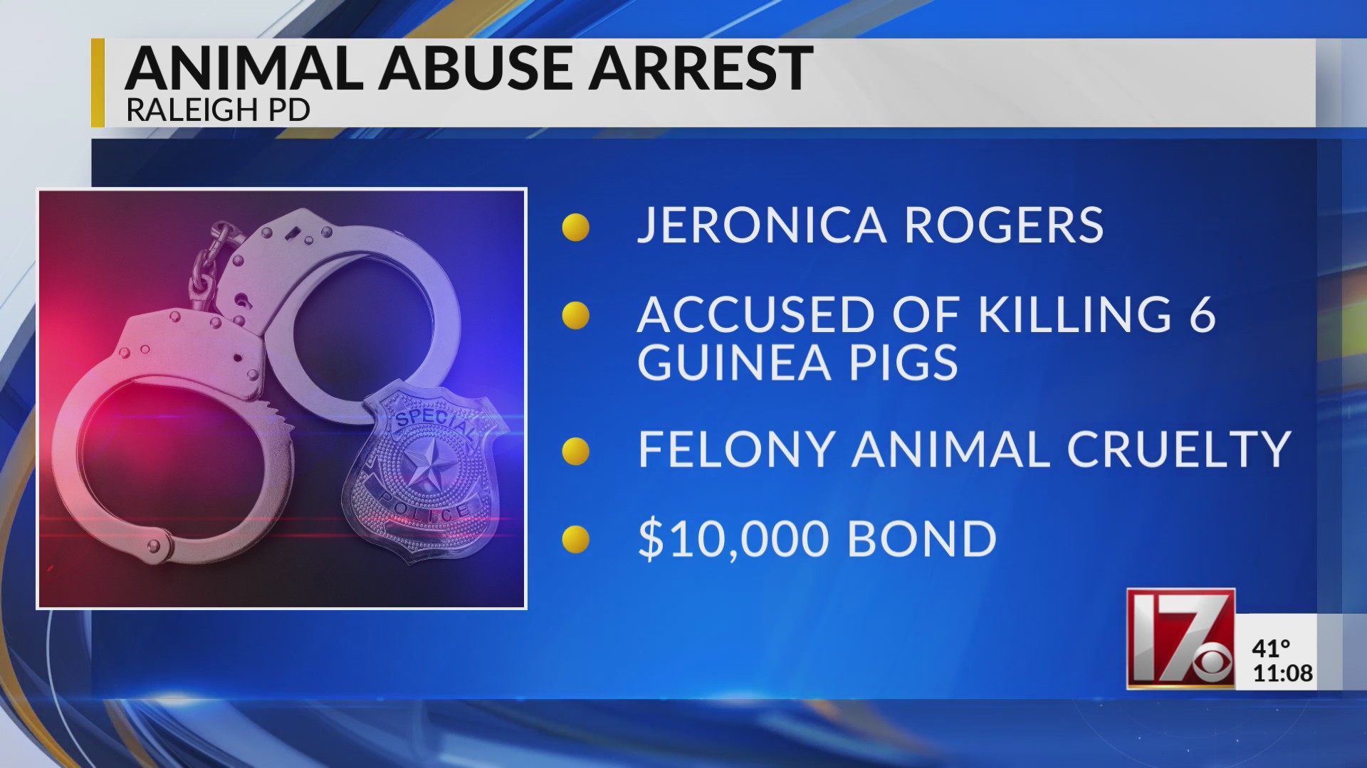 Animal abuse arrest in Raleigh – CBS17.com