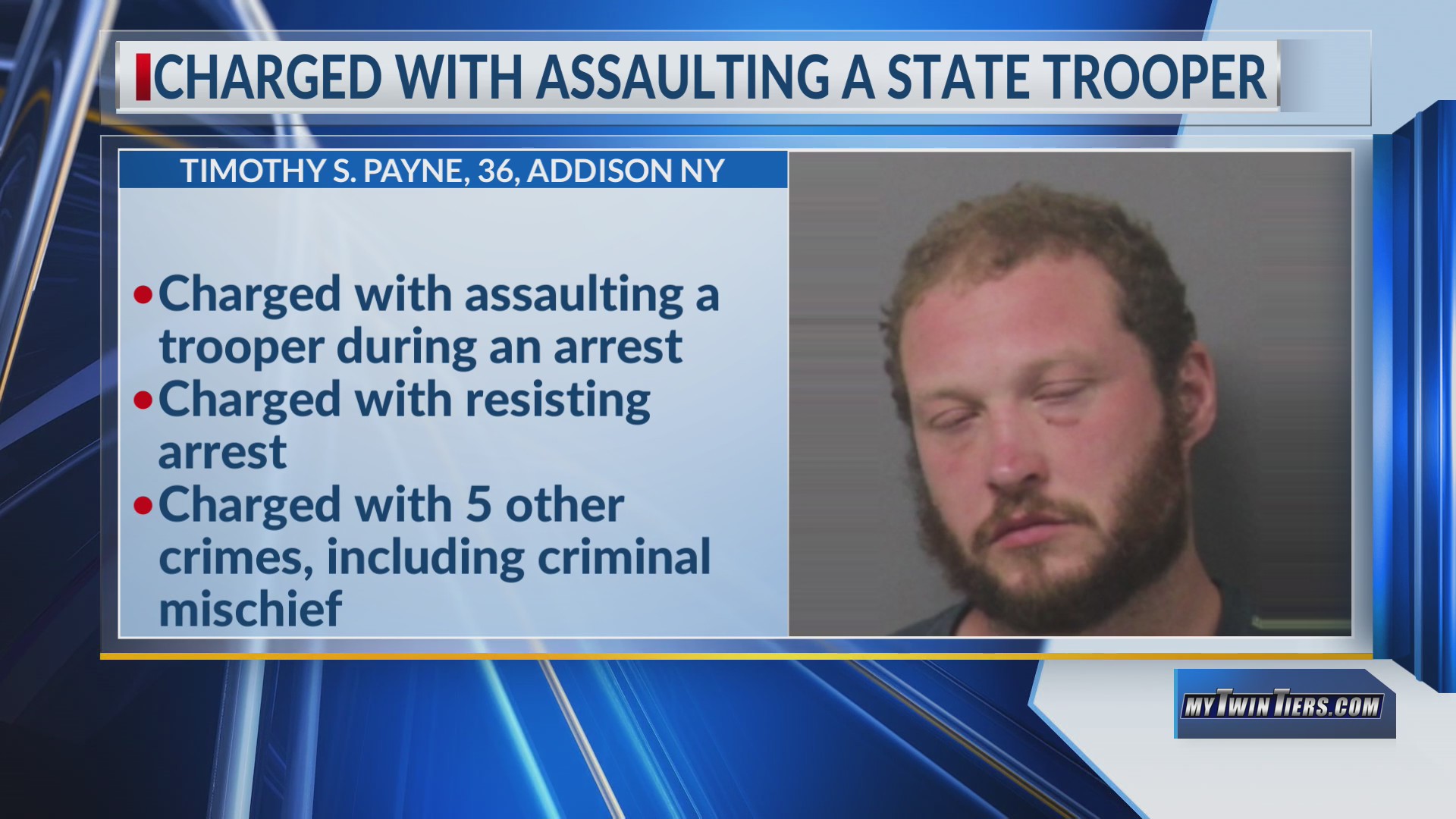 NYSP: Addison man arrested after damaging property, injuring trooper ...