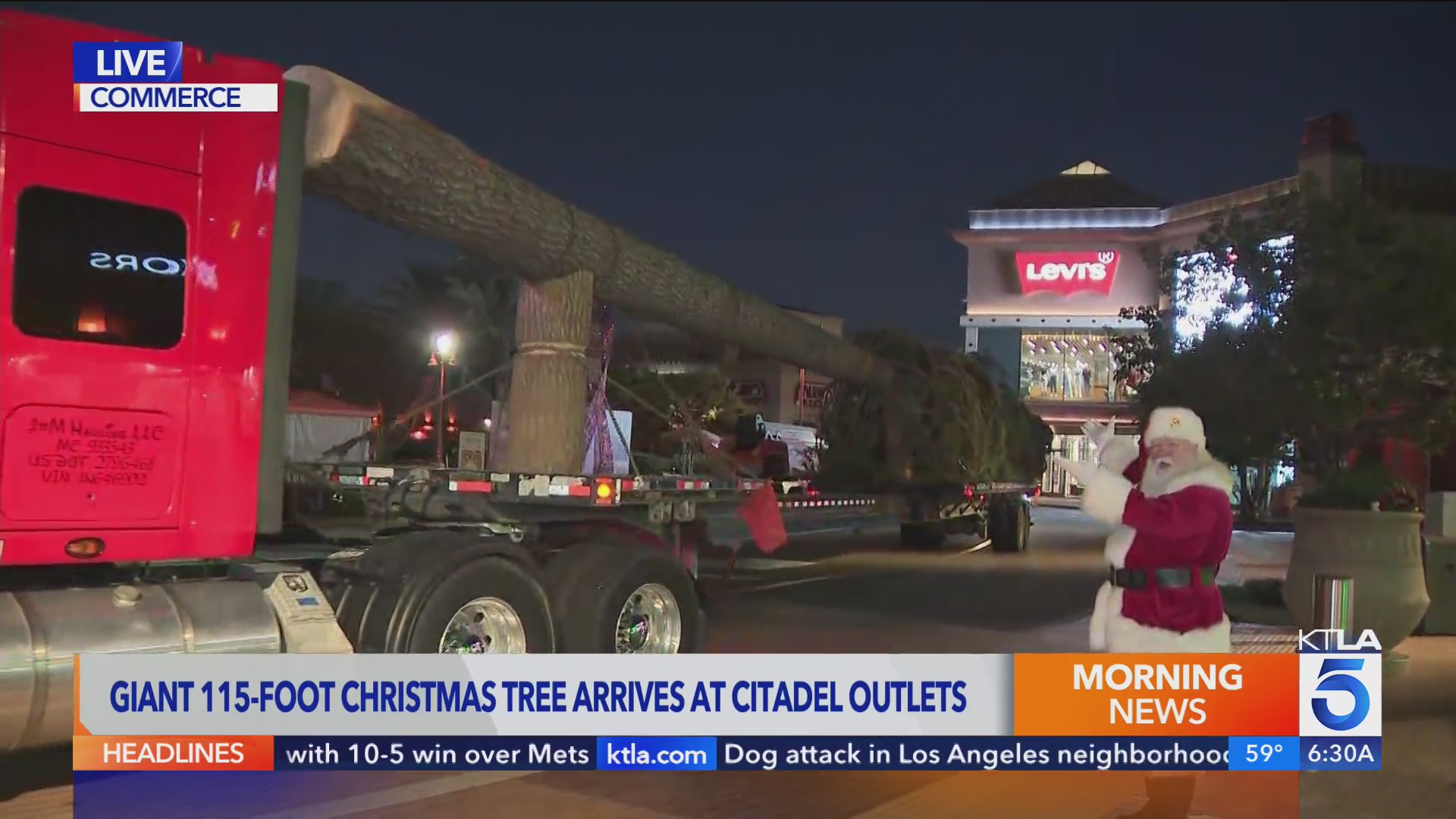 Giant 115-foot Christmas Tree arrives at Citadel Outlets – KTLA