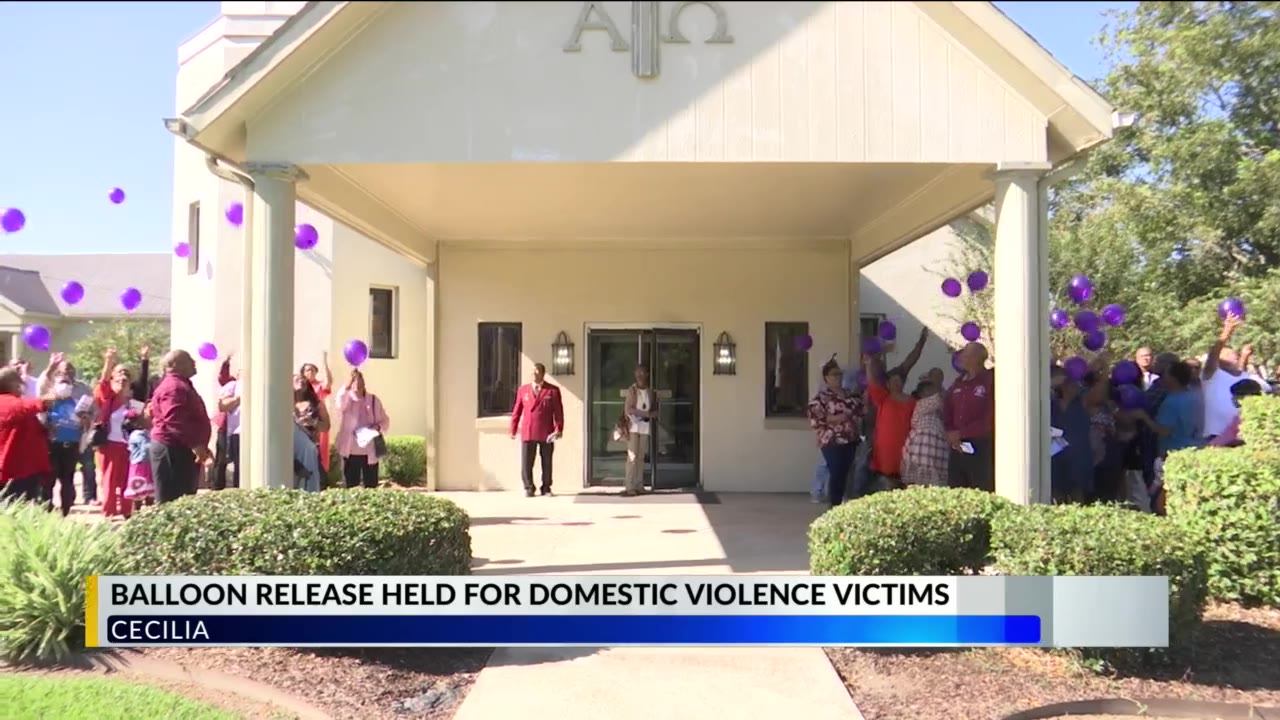 Balloon release held for domestic violence victims – KLFY.com