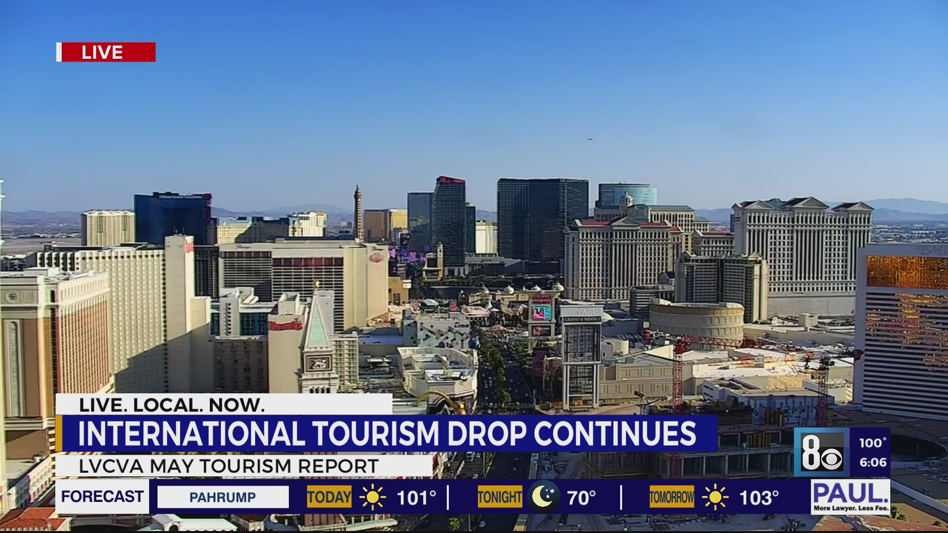 Las Vegas tourism in decline as visitor count plunges again – KLAS
