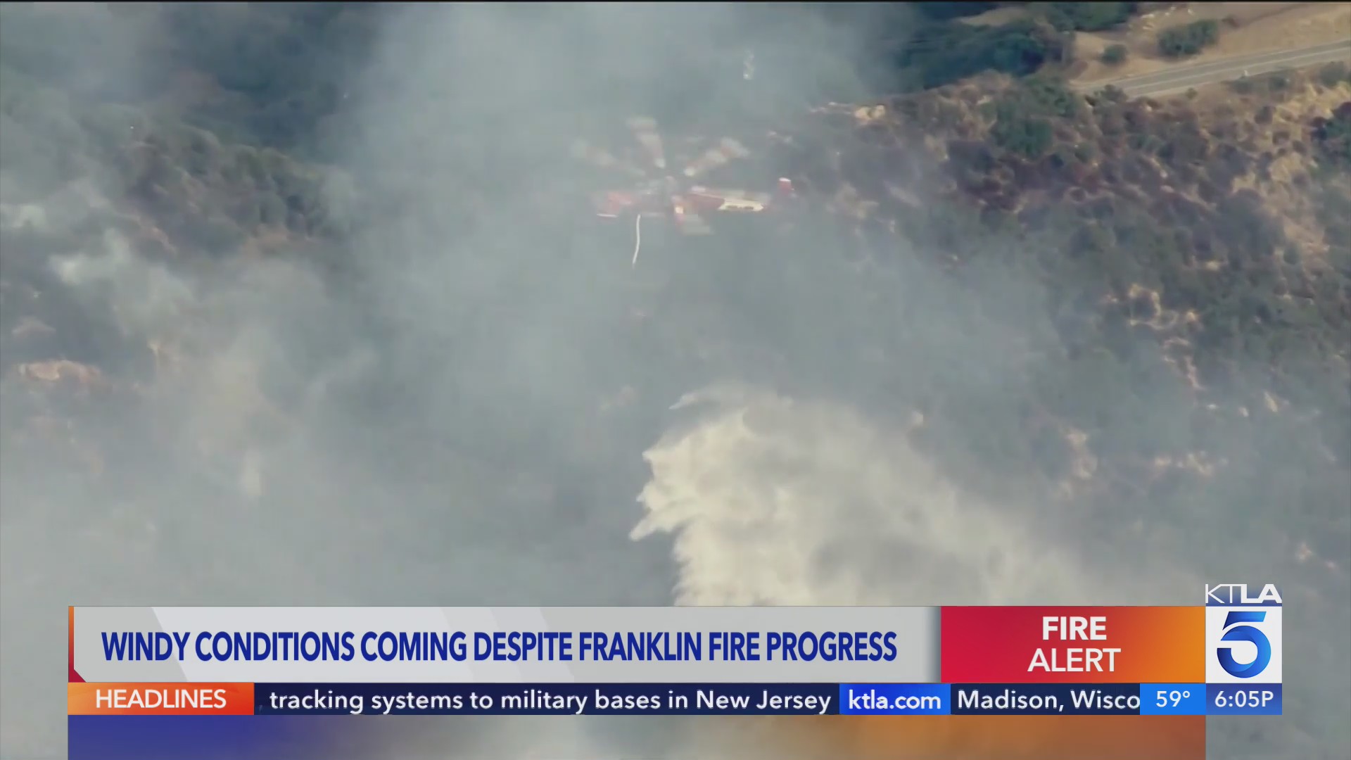 Windy conditions coming despite Franklin Fire progress – KTLA