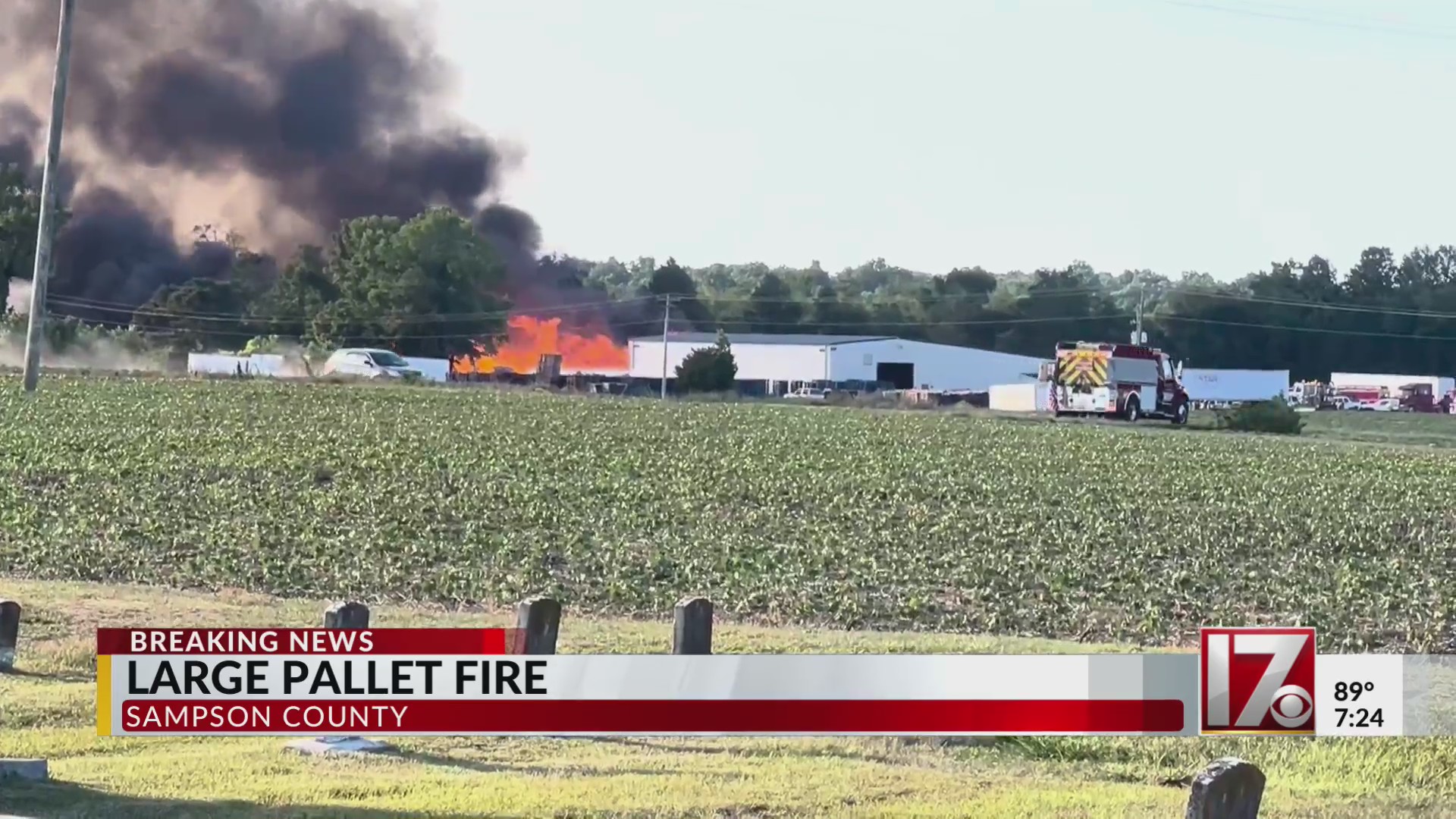 Fire at pallet business in Dunn causes heavy smoke seen from I-95 ...