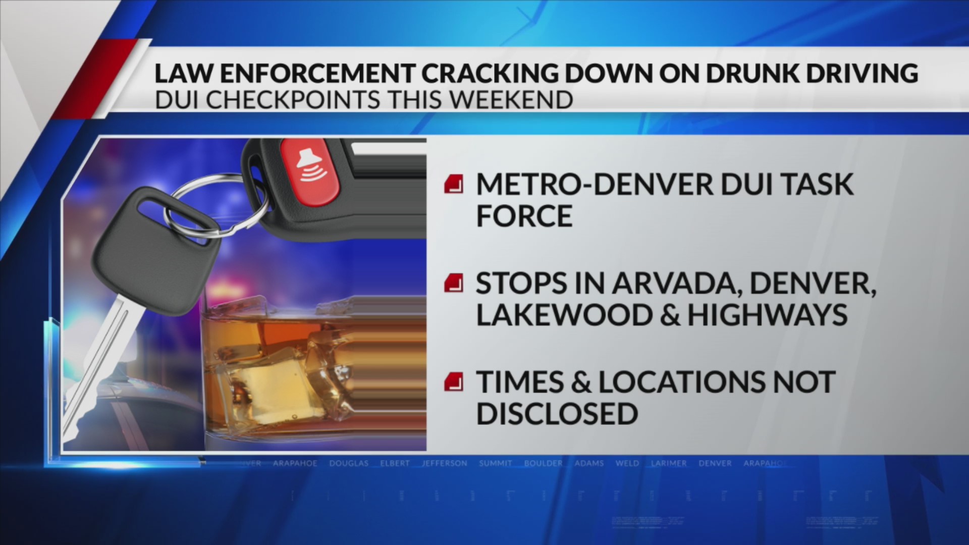DUI checkpoints planned for Denver area this weekend – FOX31 Denver