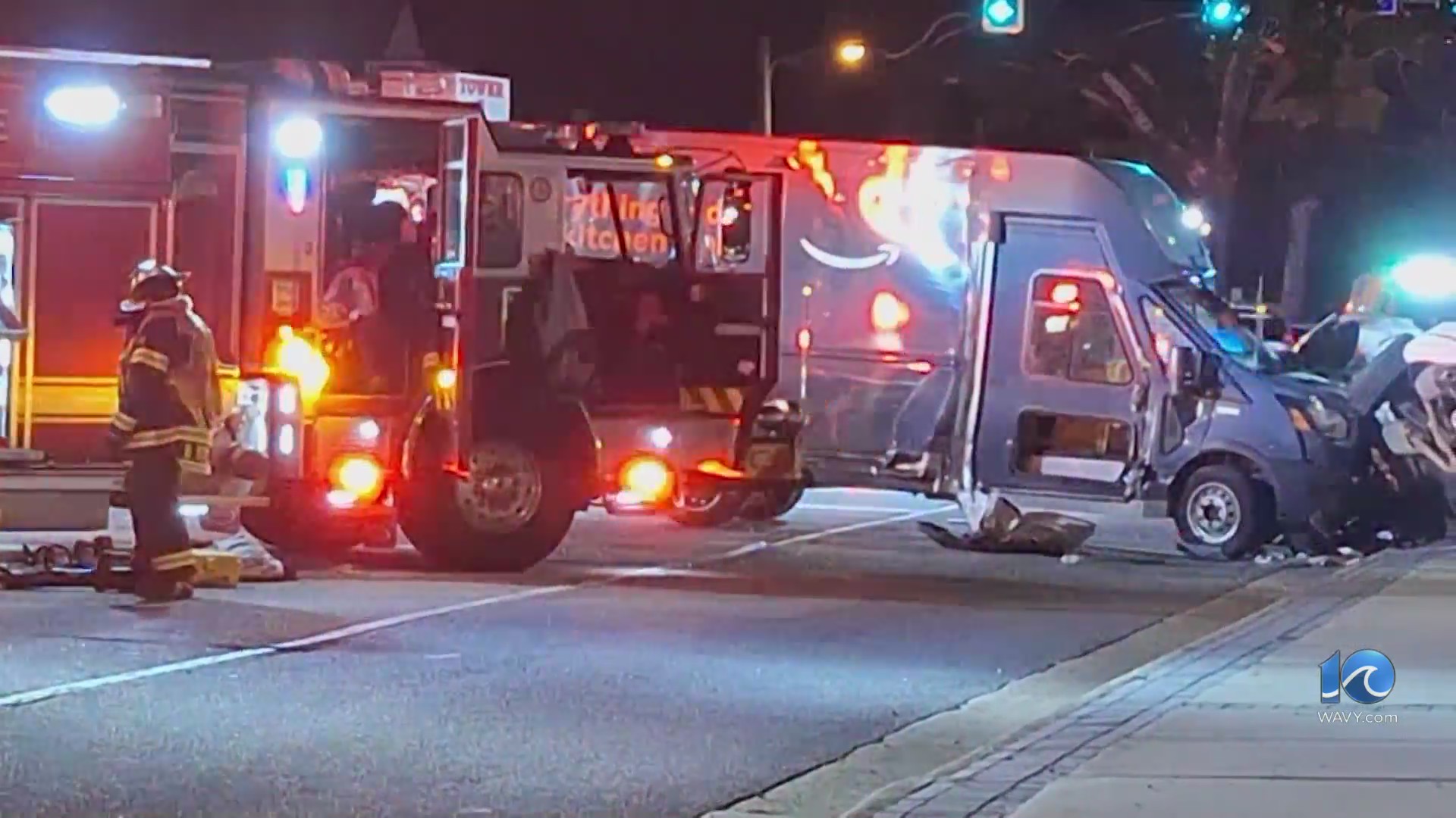 2 dead, 1 hurt in collision involving Amazon truck – WAVY.com