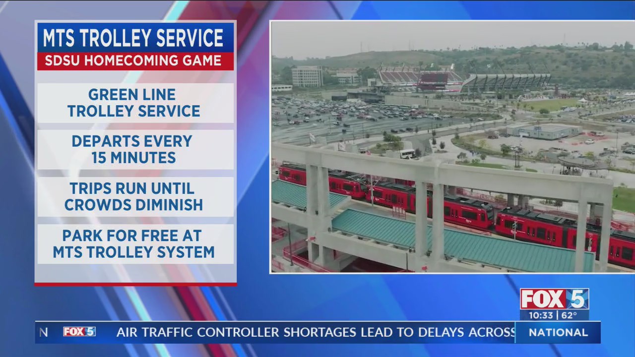 MTS Trolley service to SDSU homecoming Game: what to know – FOX 5 San ...