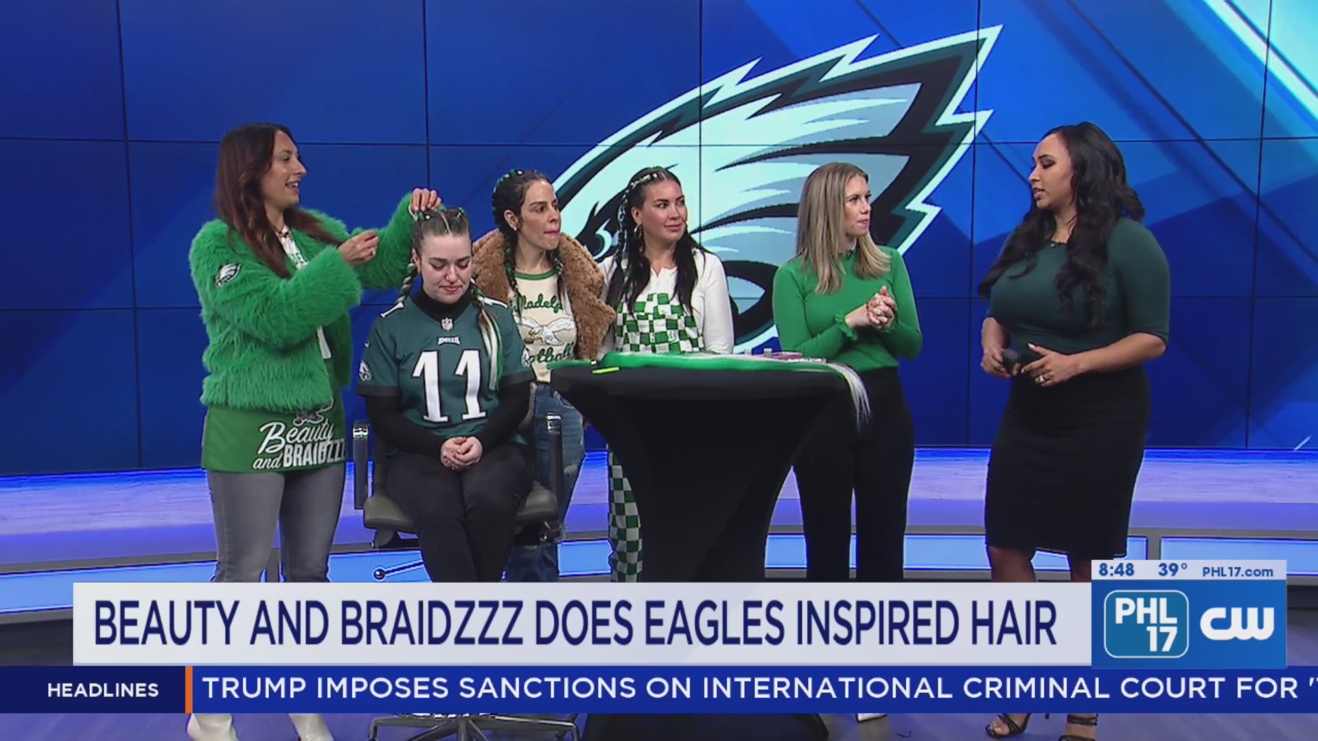 Eagles-inspired hair with Beauty and Braidzzz – PHL17.com