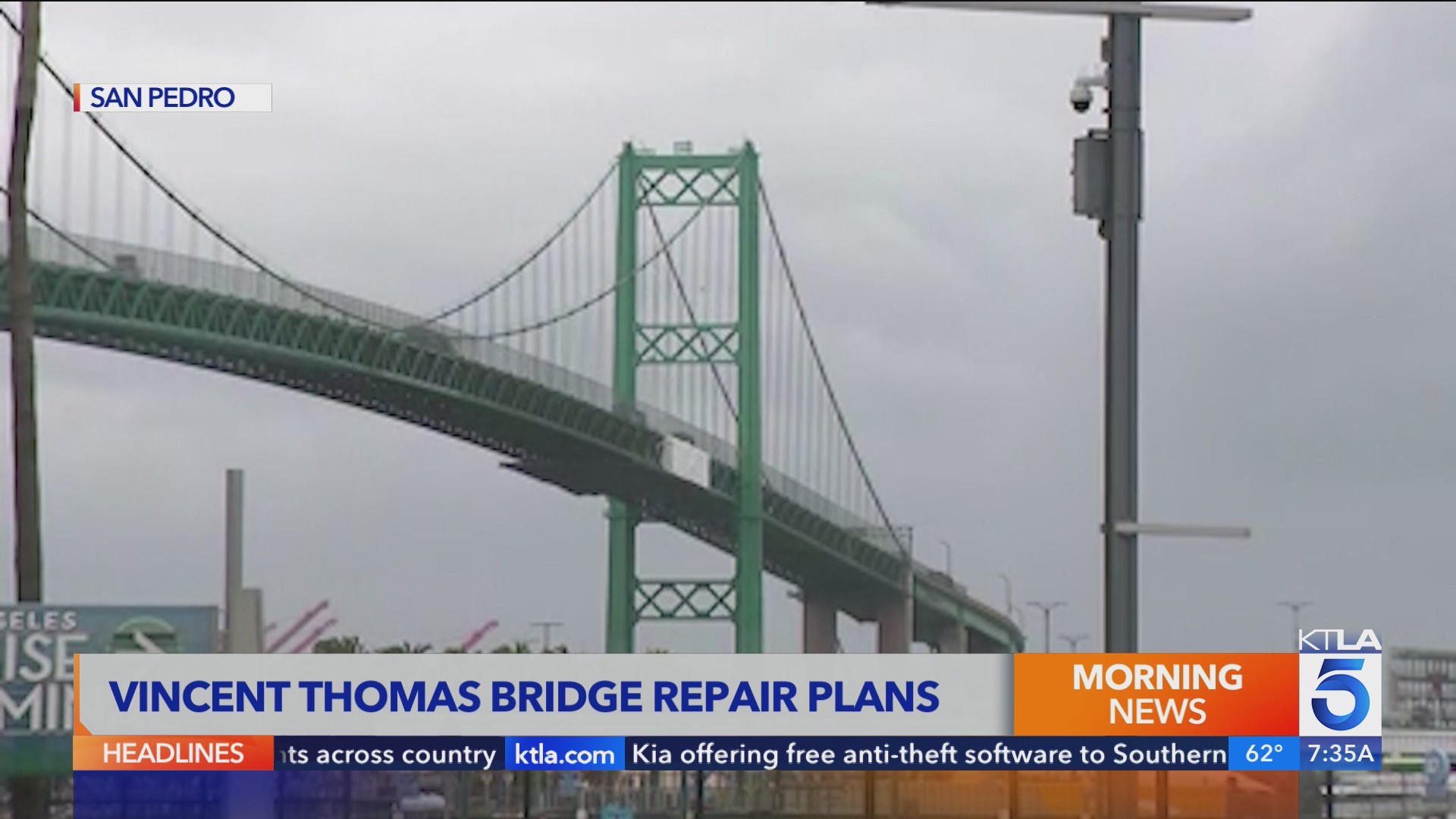 Caltrans still deciding how to close Vincent Thomas Bridge for repairs – KTLA