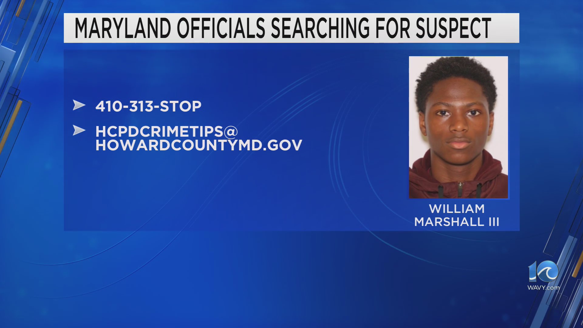 17YO with local ties is wanted in Maryland on first-degree murder ...