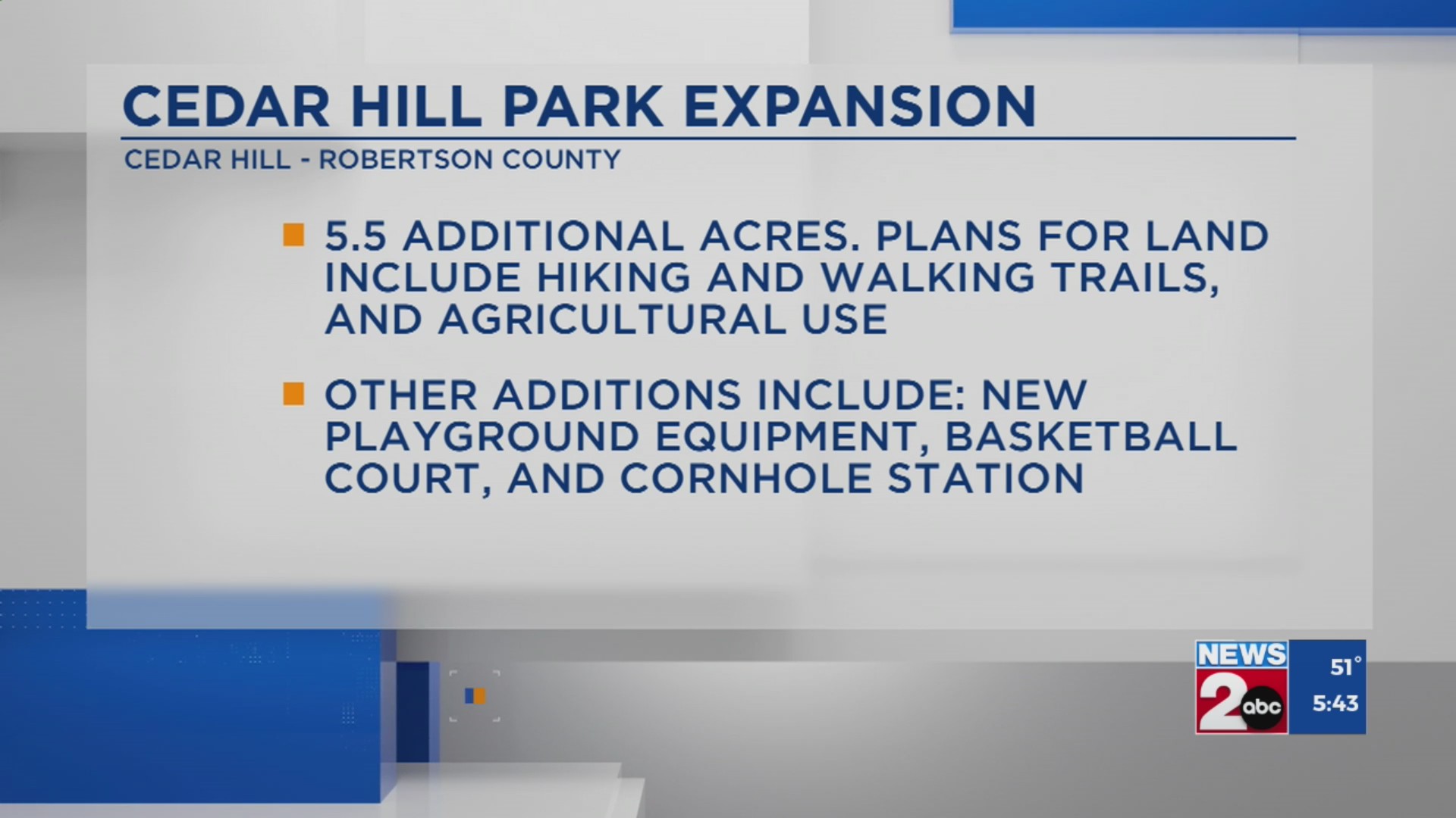 Cedar Hill Park expansion nearing completion – WKRN News 2