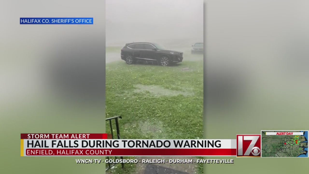 Hail falls in Halifax County as tornado warning issued Monday – CBS17.com